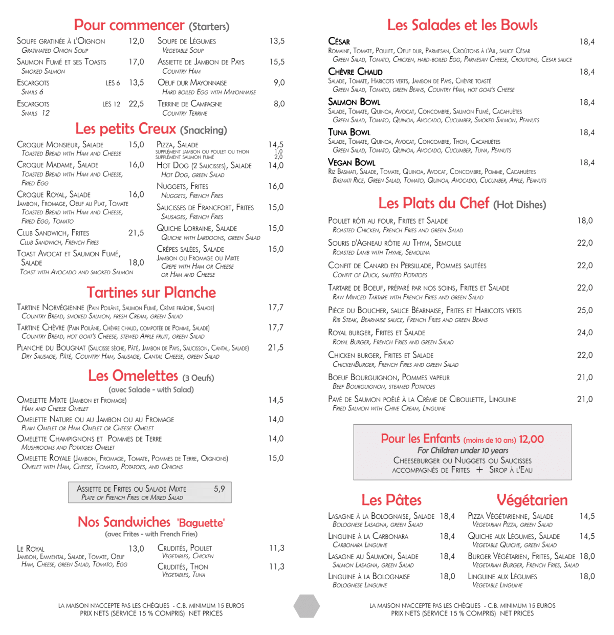 Carte et Menus 2024 - Café Palais Royal à Paris | TheFork
