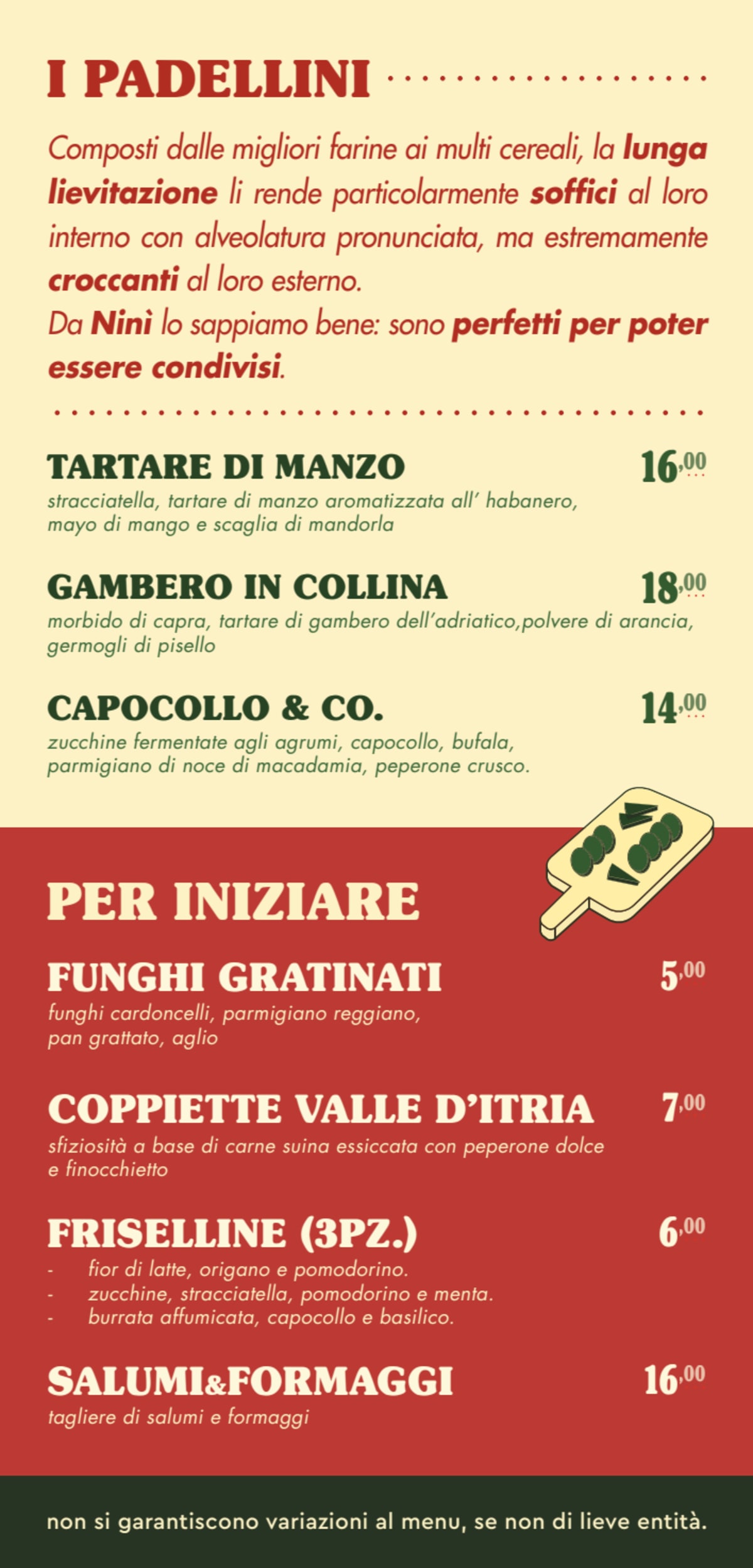 Carte et Menus 2024 - Ninì à Adelfia | TheFork