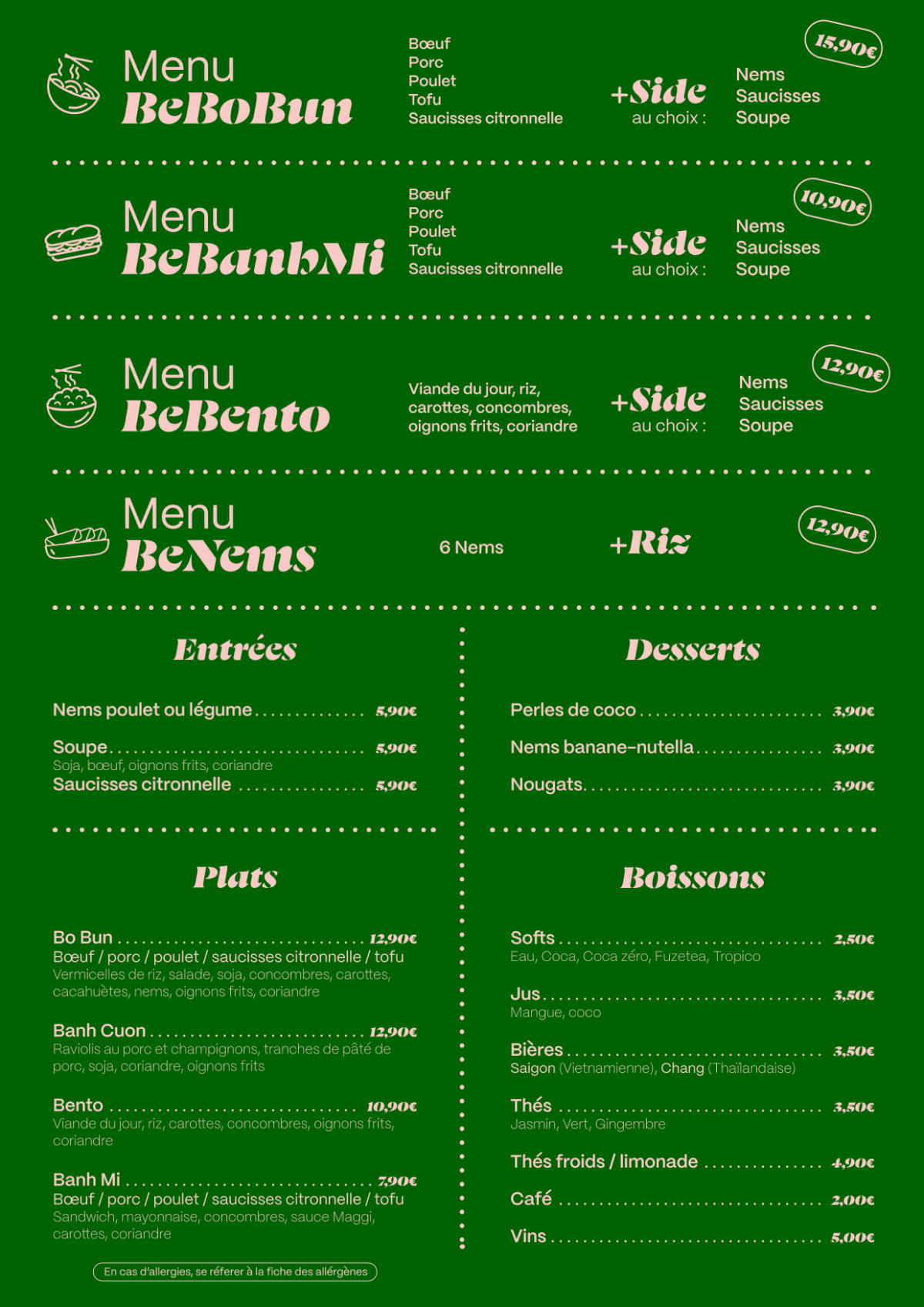 Carte et Menus 2023 - Be Bo Bun à Ixelles | TheFork