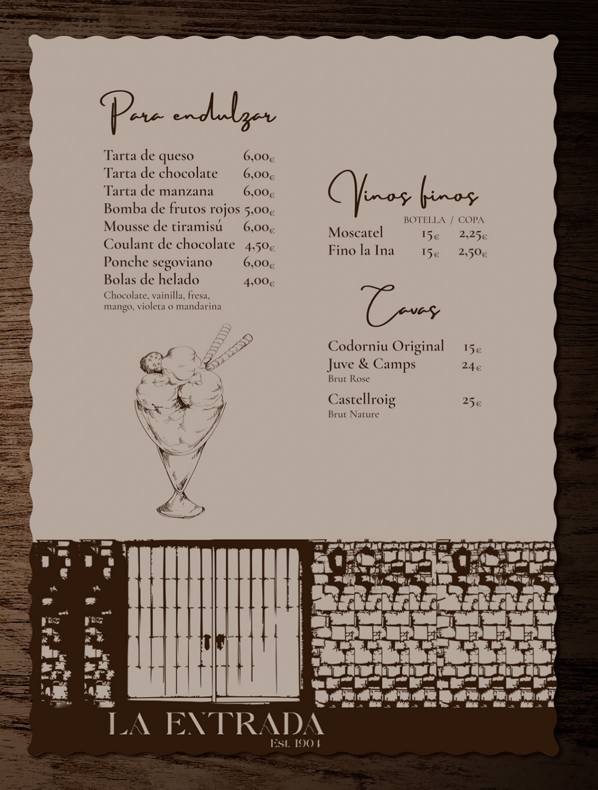 Menu 2024 - La Entrada 1904 in Palazuelos De Eresma | TheFork