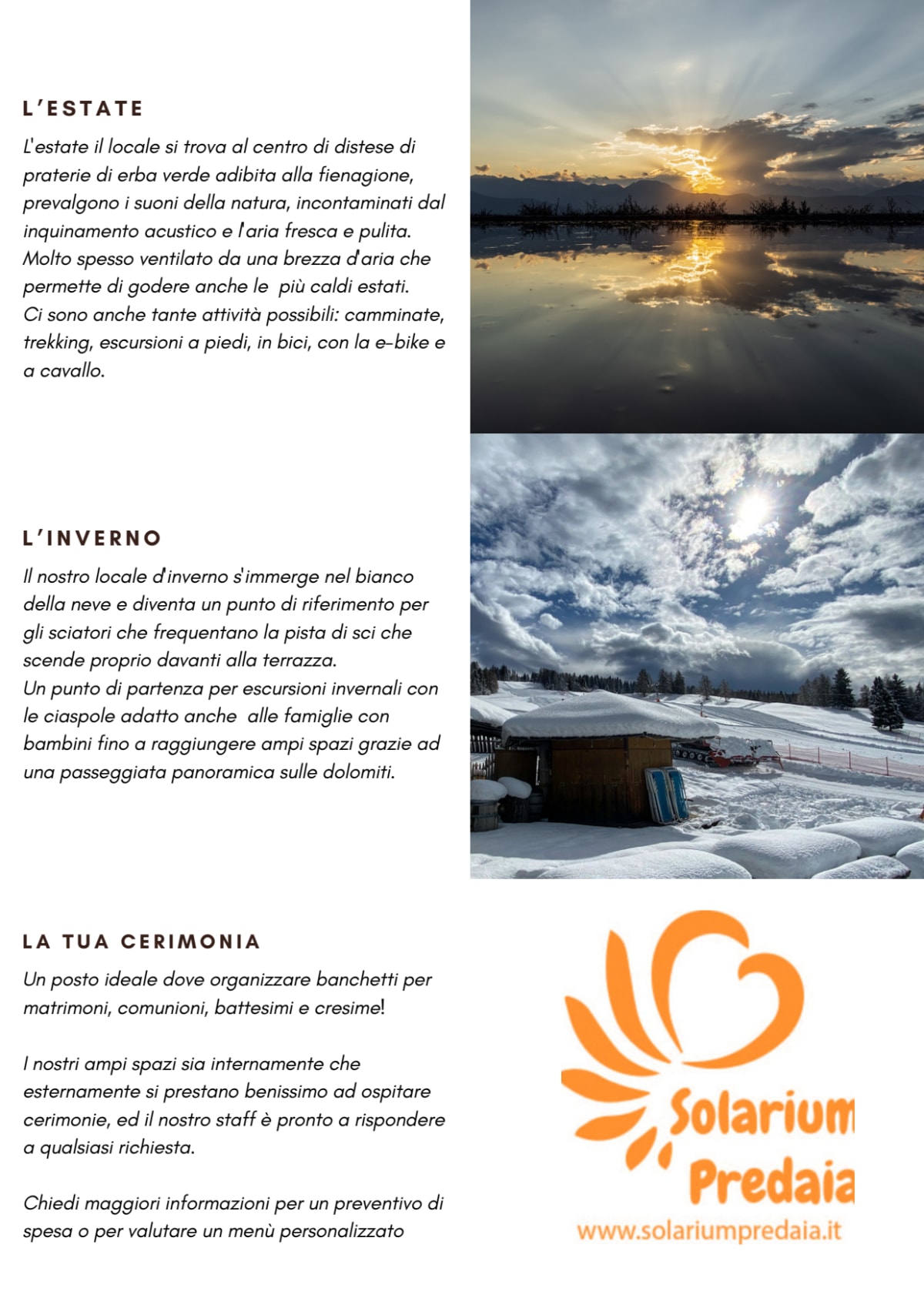 Carte et Menus 2024 - Solarium Predaia à Vervò | TheFork