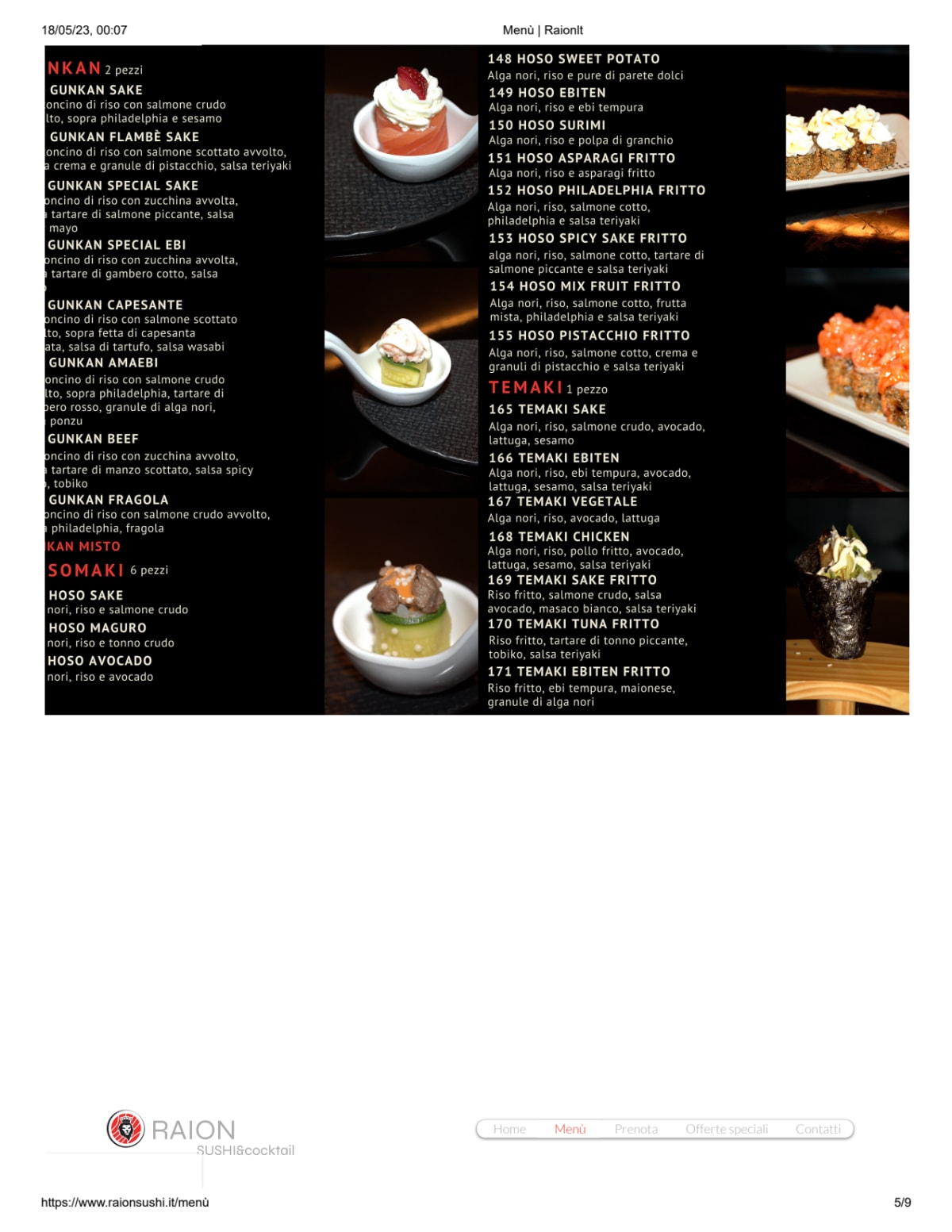 Menù completo e carta 2024 - Yeh Sushi a Frosinone | TheFork