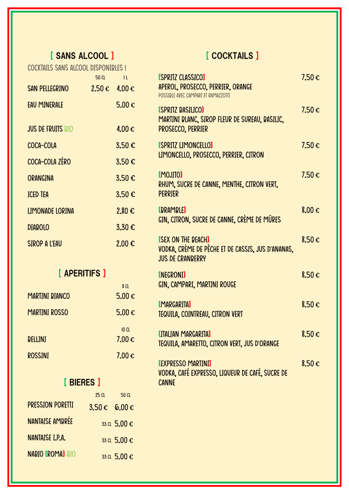 Carte et Menus 2024 - +39 Nantes Centre à Nantes | TheFork
