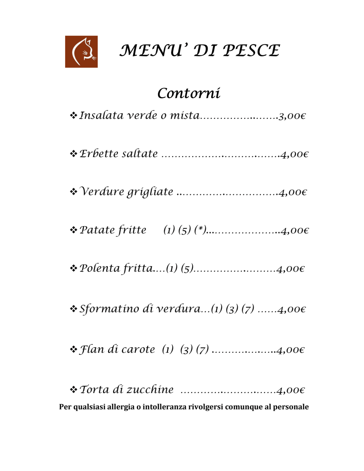 Carte et Menus 2024 - Il Gatto Rosso à Fornacette | TheFork