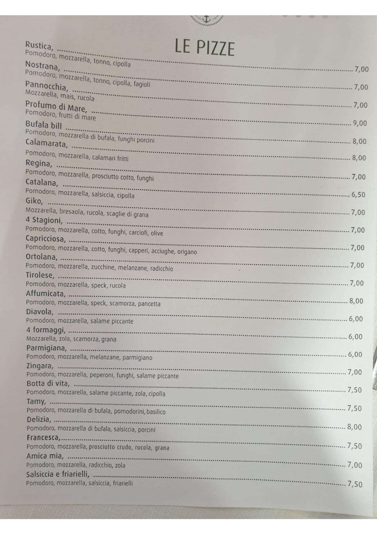 Menù completo e carta 2024 - Al Galeone a Milano | TheFork