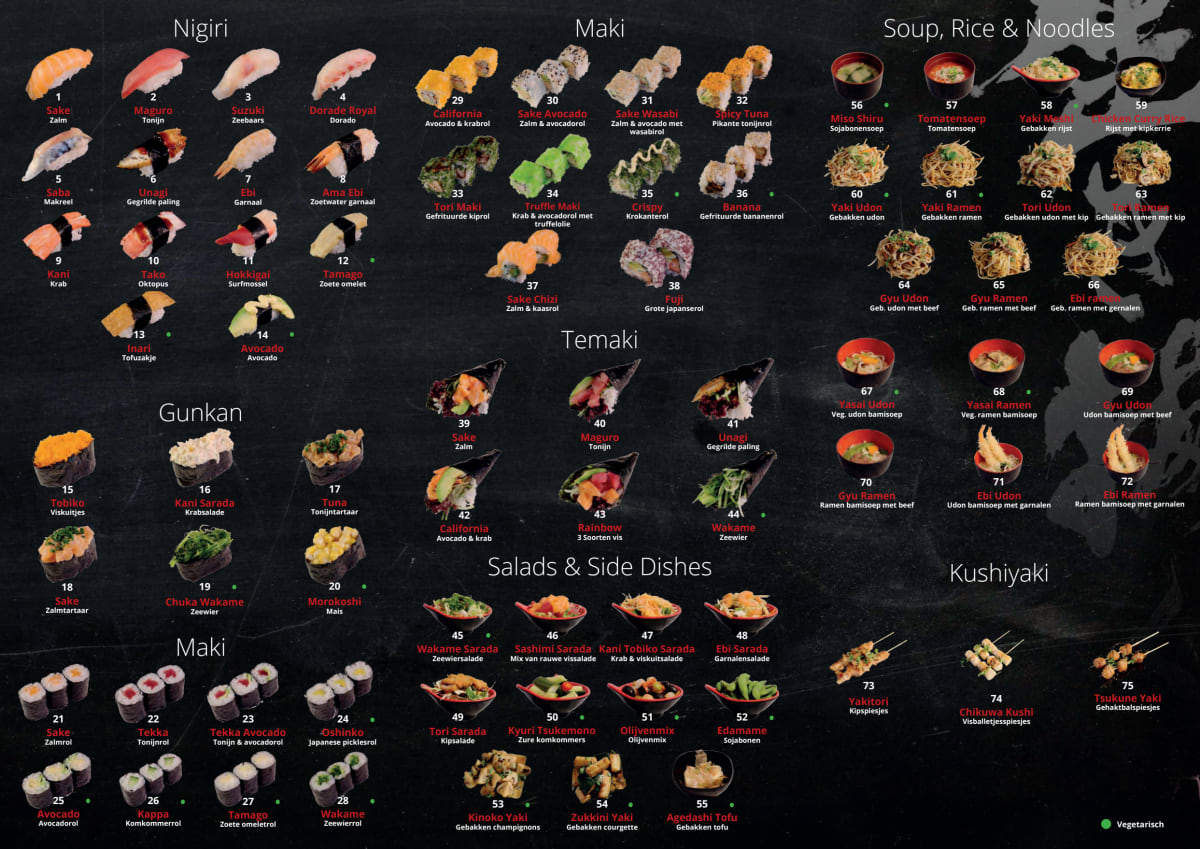 Carte et Menus 2024 - Fuji Fuji Sushi & Grill à Capelle aan Den IJssel ...