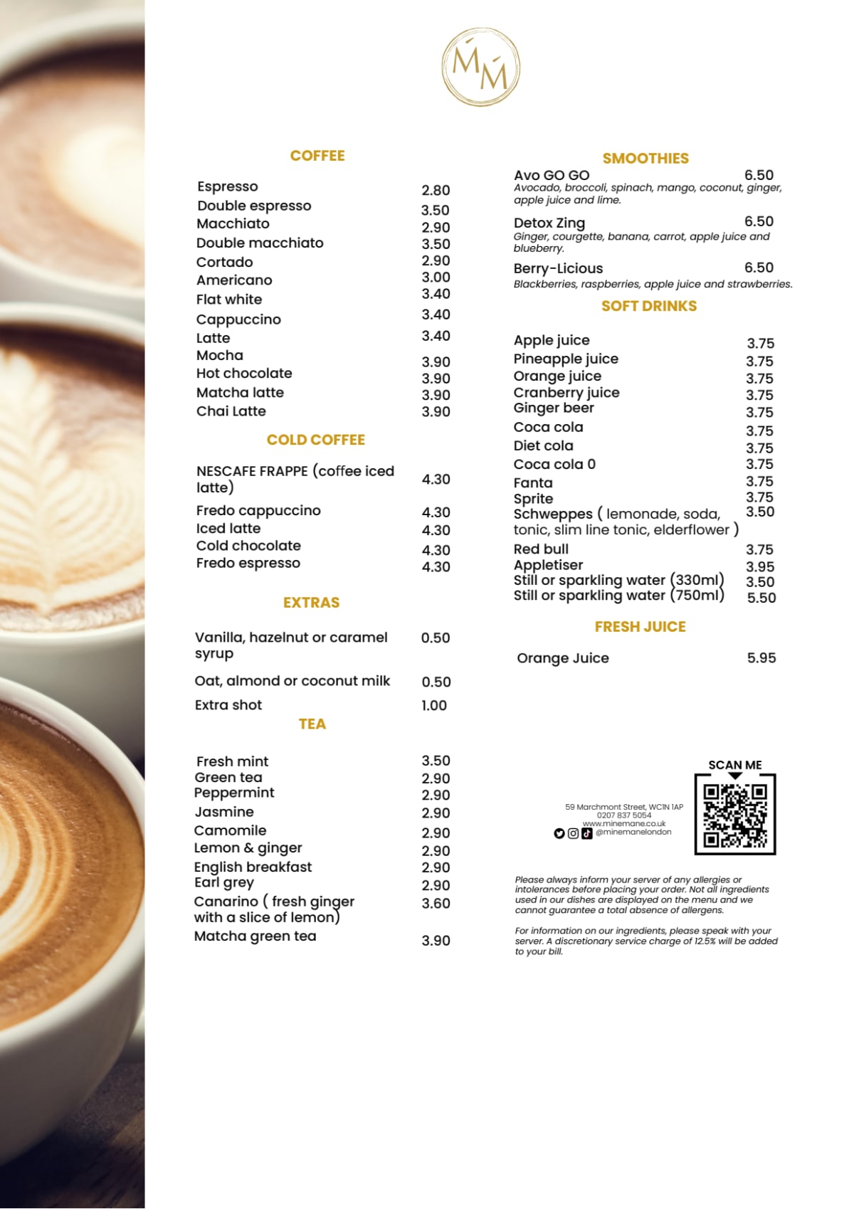 Menus 2024 - Mine Mane in London | TheFork