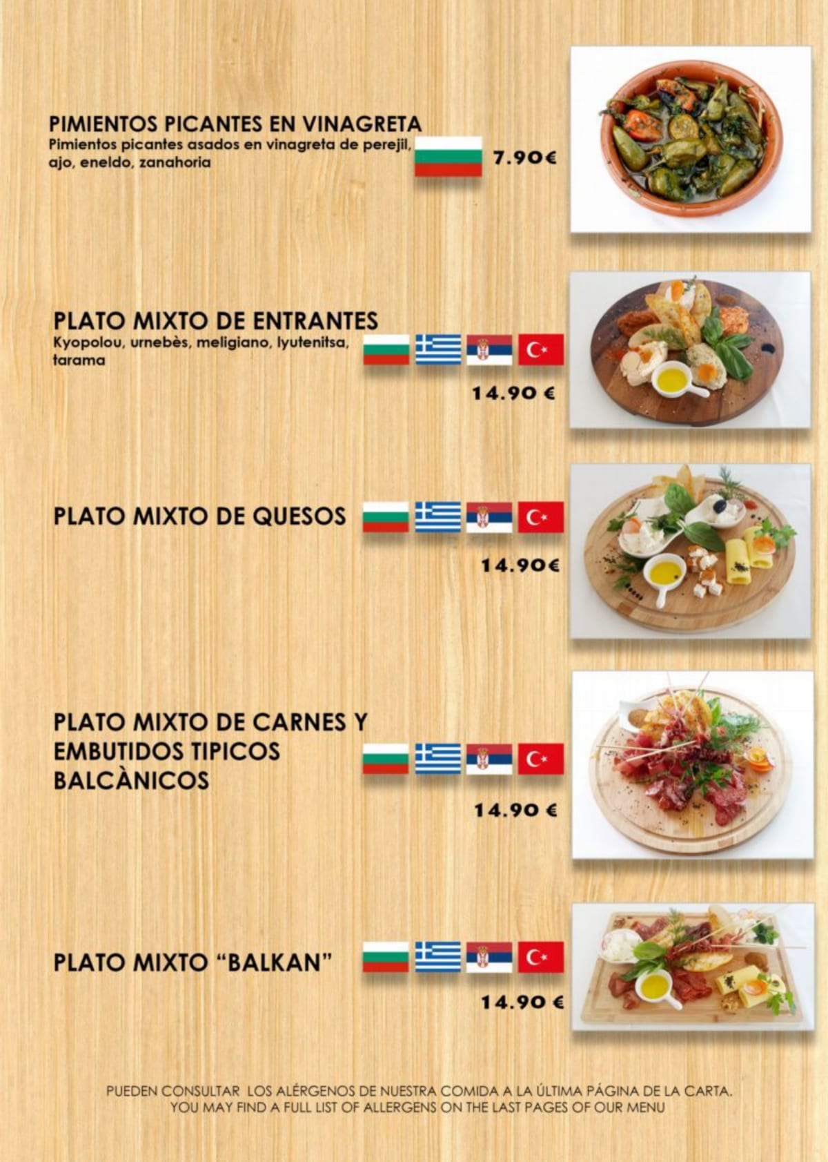 Carte et Menus 2024 - Calma Balkan Cuisine à Costa Adeje | TheFork