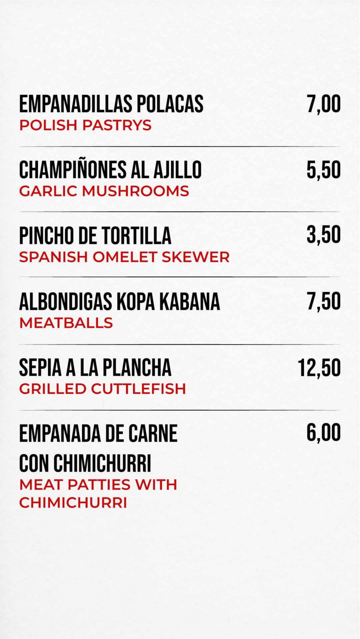 Carte et Menus 2024 - Kopa kabana à Benicolada | TheFork