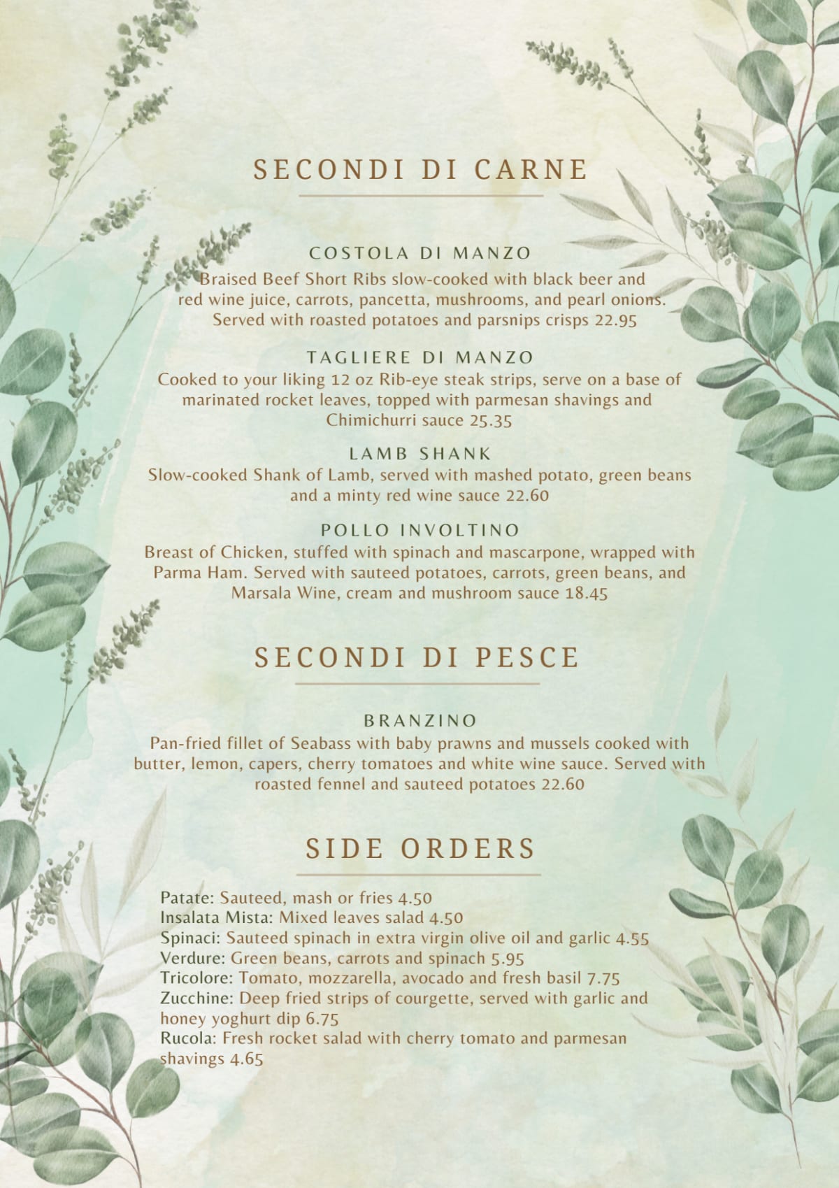 Menù completo e carta 2024 - Locanda Luna Ristorante a Twickenham | TheFork