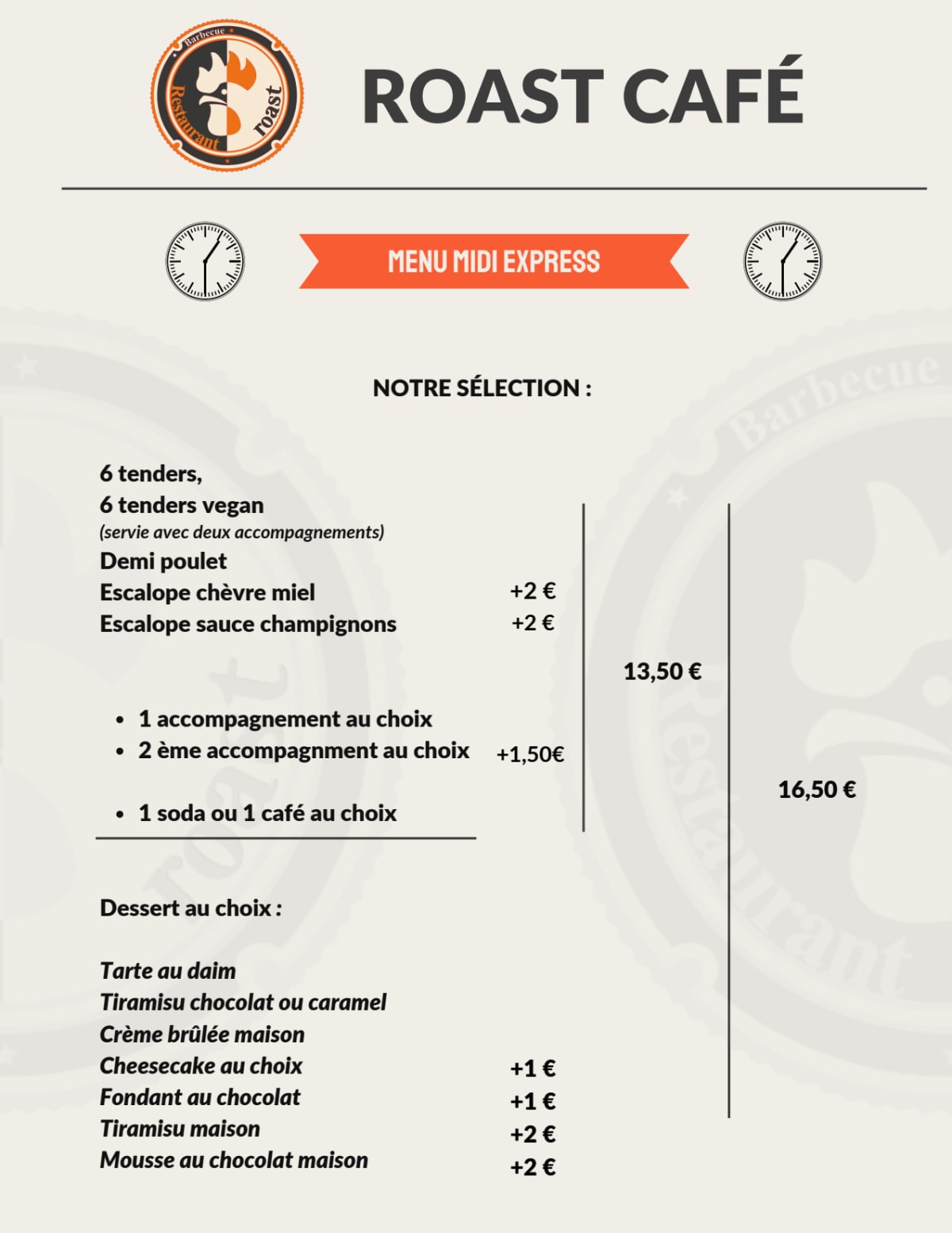 Carte et Menus 2024 - Roast Café à Reims | TheFork