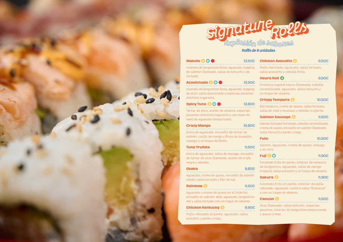 Speisekarte 2024 – Bushido sushi in Barcelona – TheFork