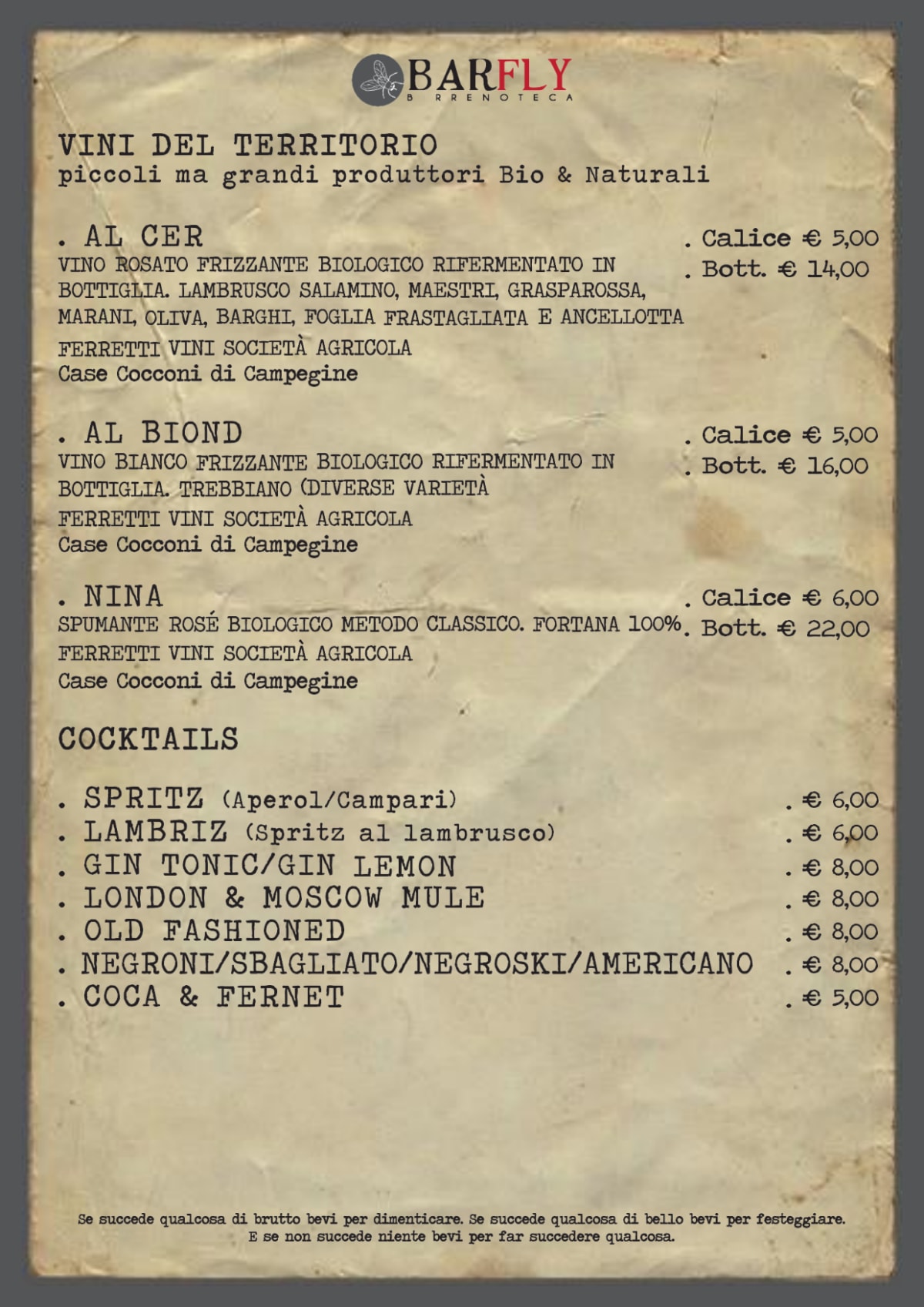 Menù completo e carta 2024 - Barfly Birrenoteca a Reggio Emilia | TheFork