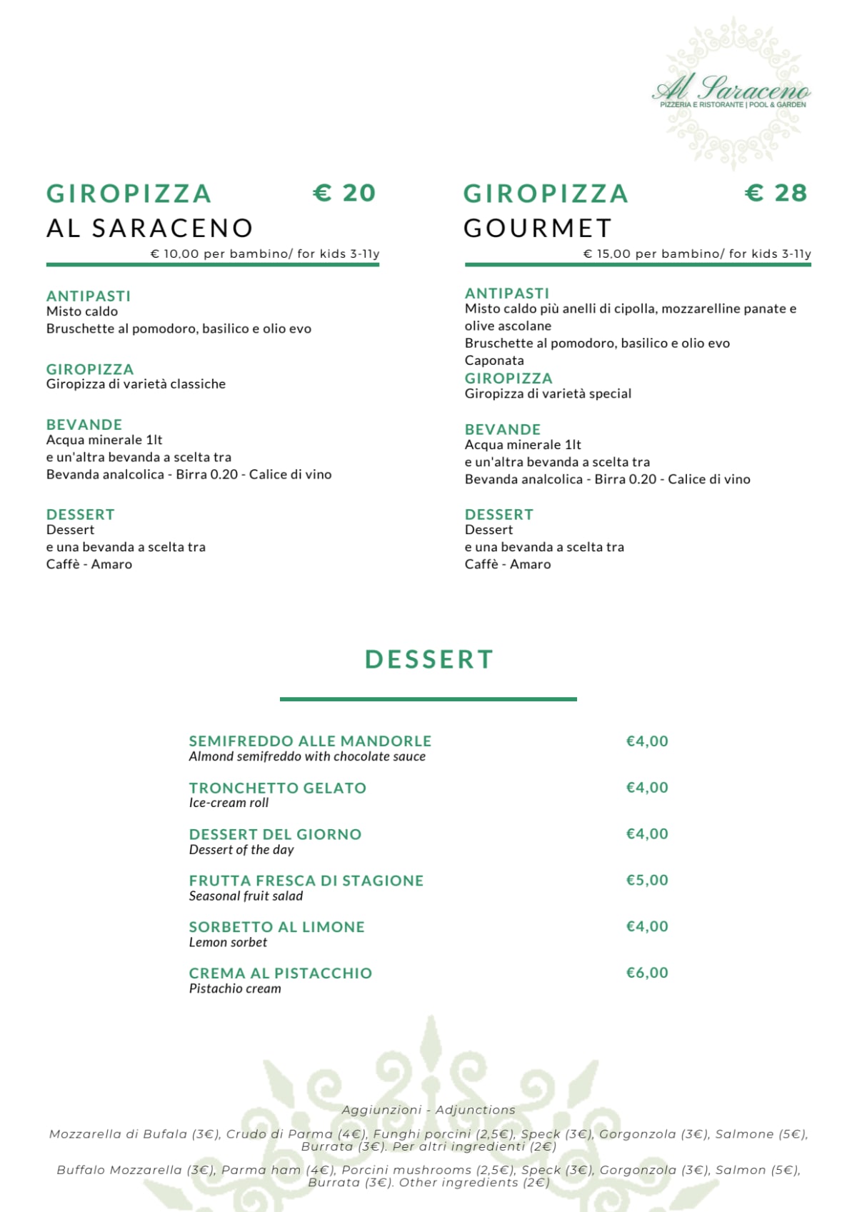 Menu 2024 - Al Saraceno in Isola Delle Femmine | TheFork