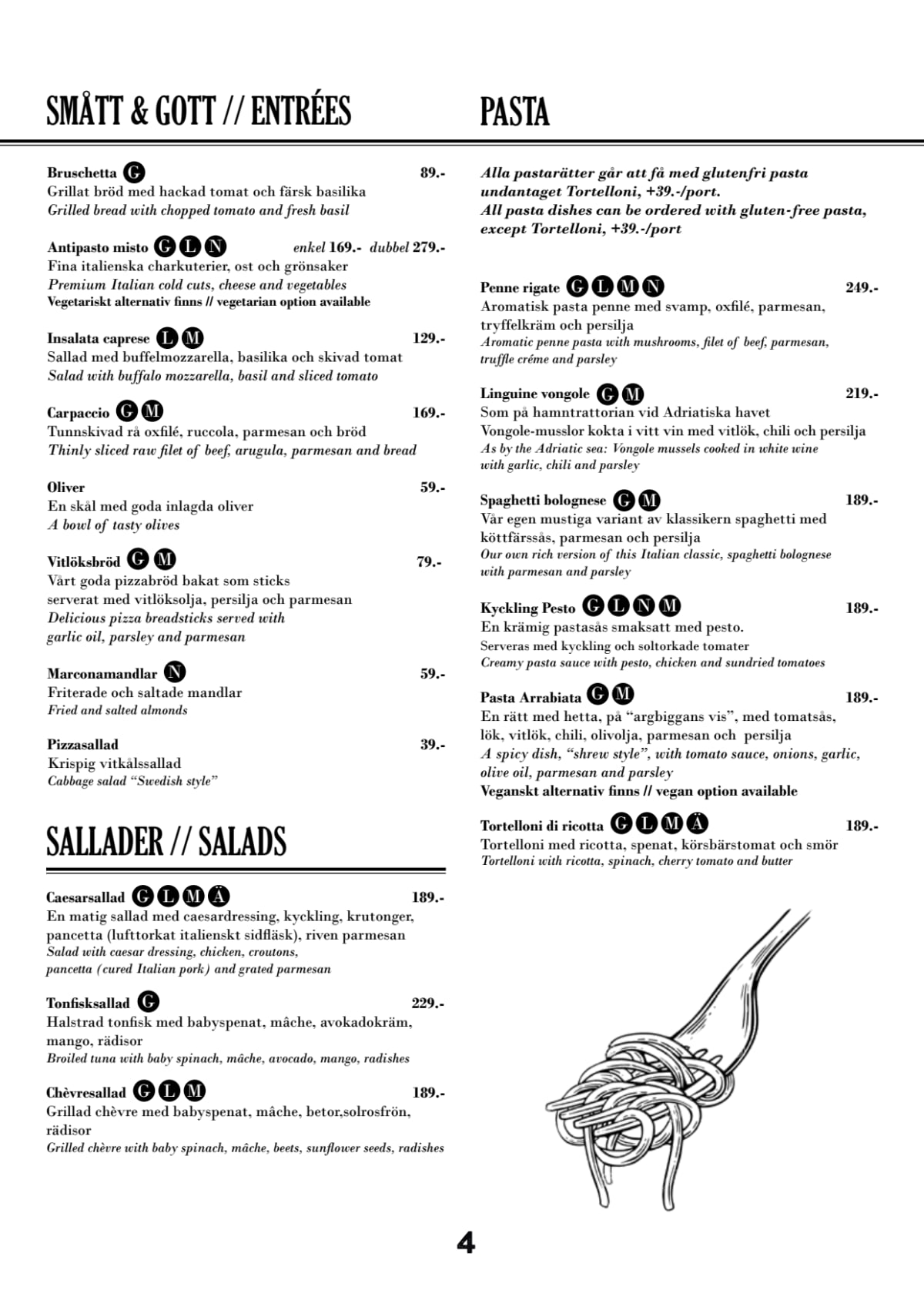 Carte et Menus 2024 - Pappa Grappa - Linköping à Linköping | TheFork