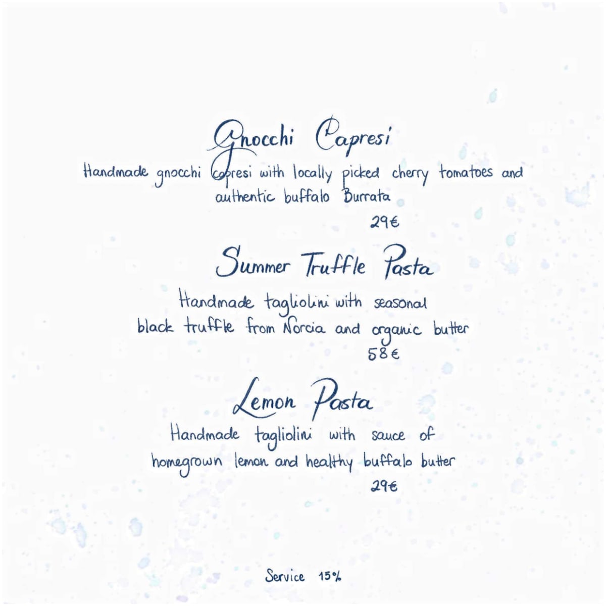 Menus 2024 - Angelica Capri in Capri | TheFork