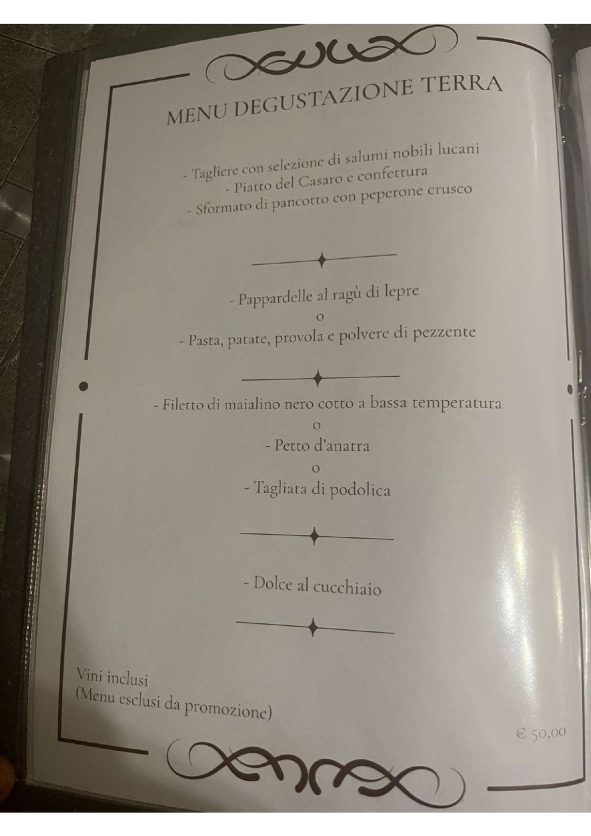 Menu 2024 - Palazzo Gala em Acerenza | TheFork