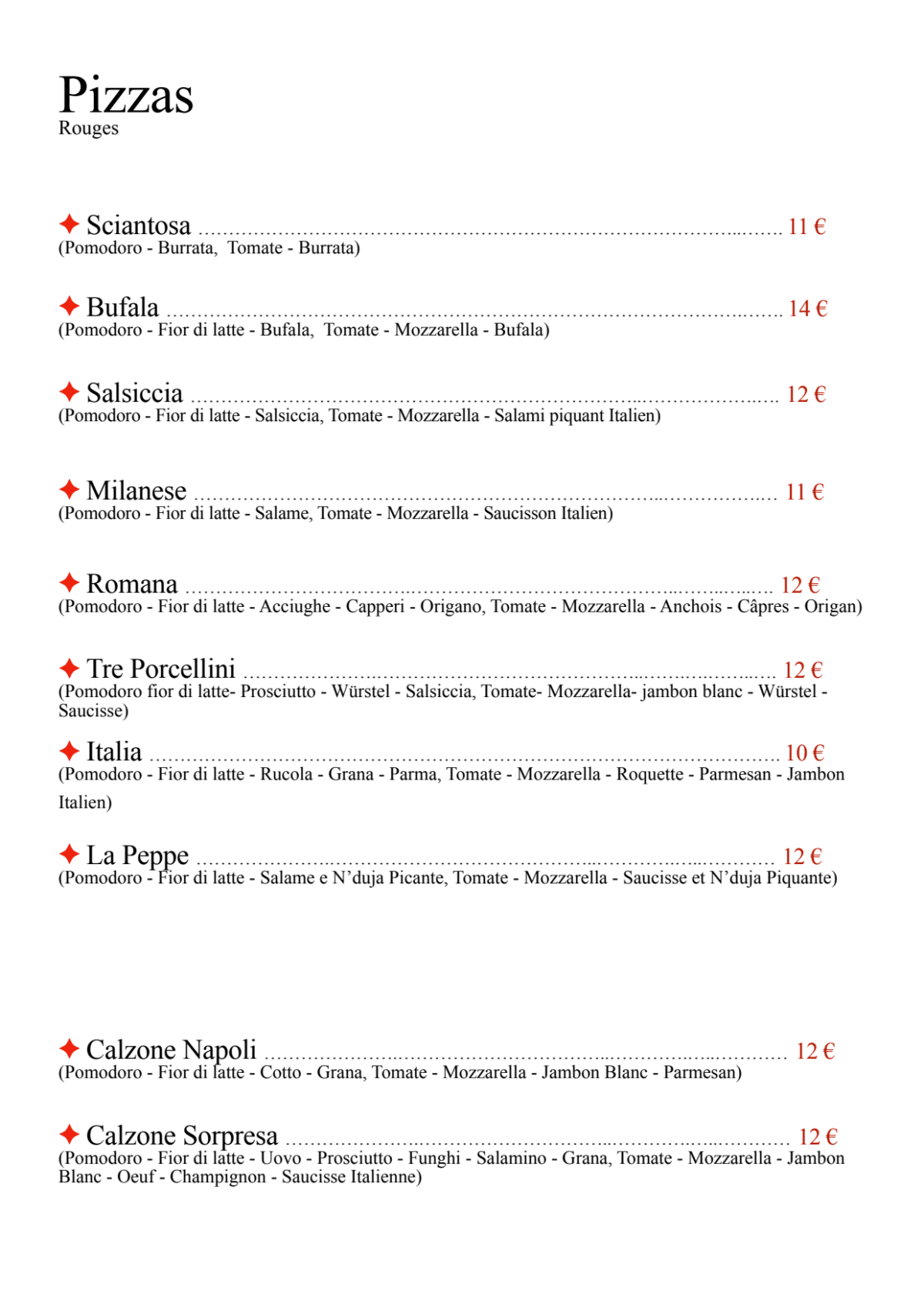 Carte et Menus 2023 - La Mezzaluna à Montalieu-Vercieu | TheFork