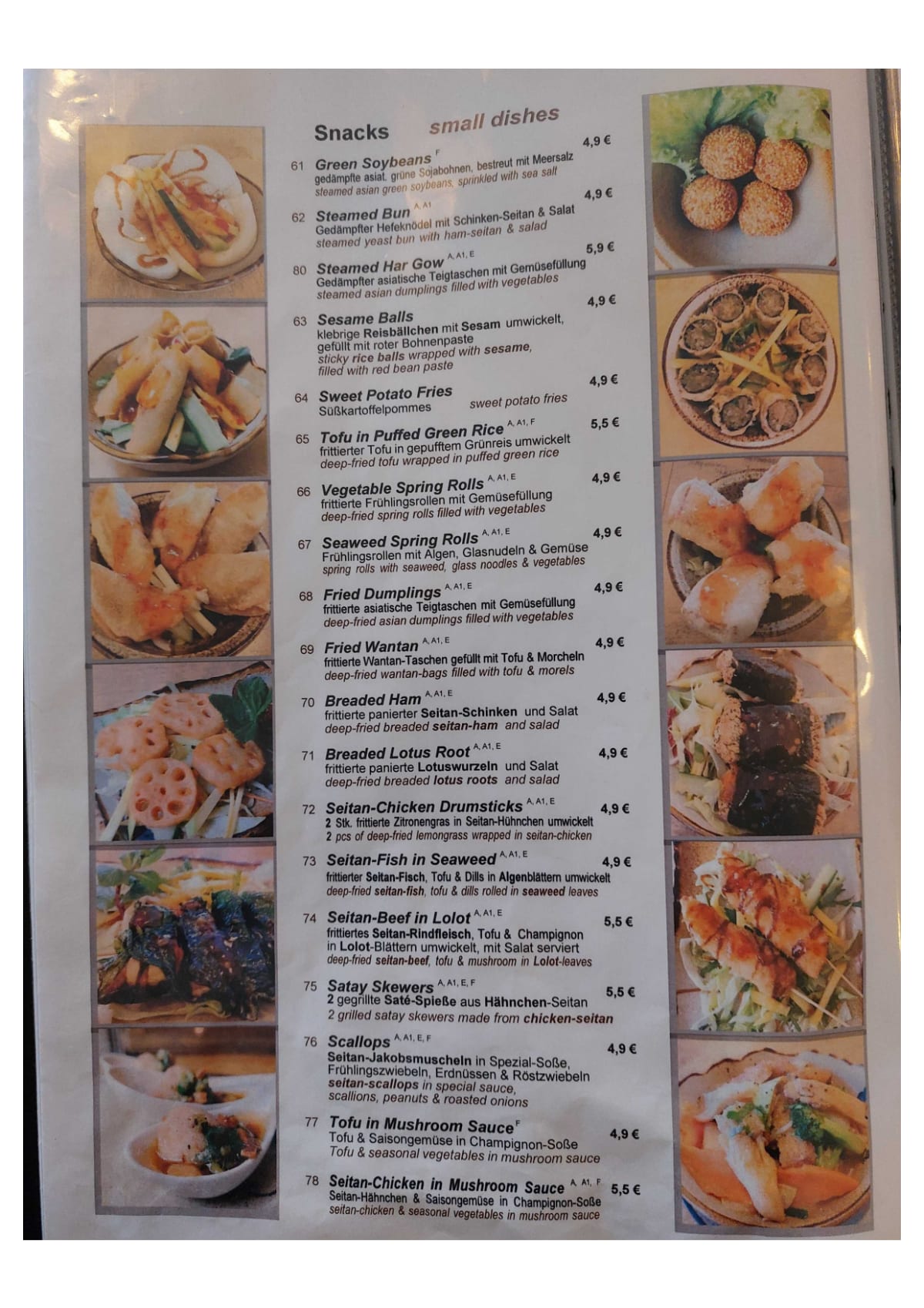 Menu 2024 - Sunshine - Vegan Restaurant in Berlin | TheFork