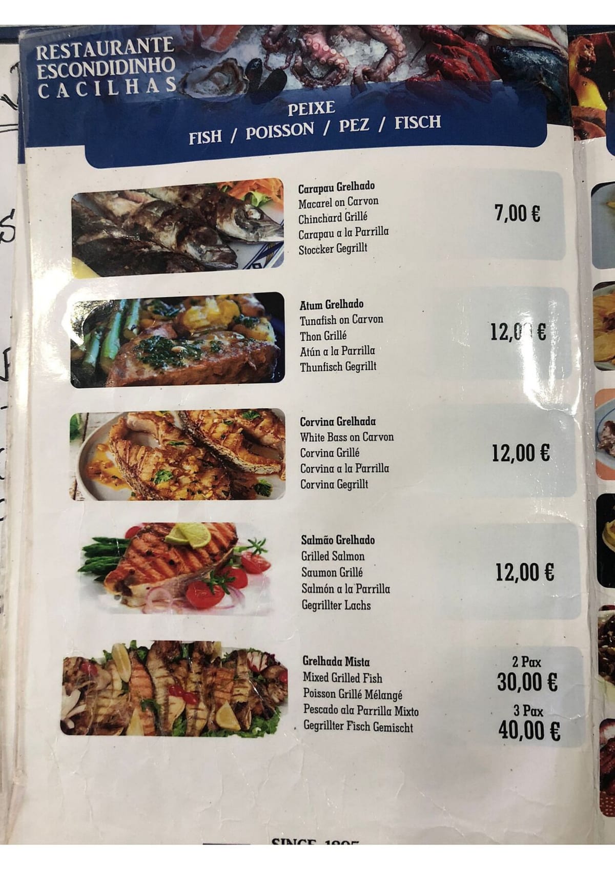 Carta y menù 2024 Actualizados - Escondidinho de Cacilhas en Almada ...