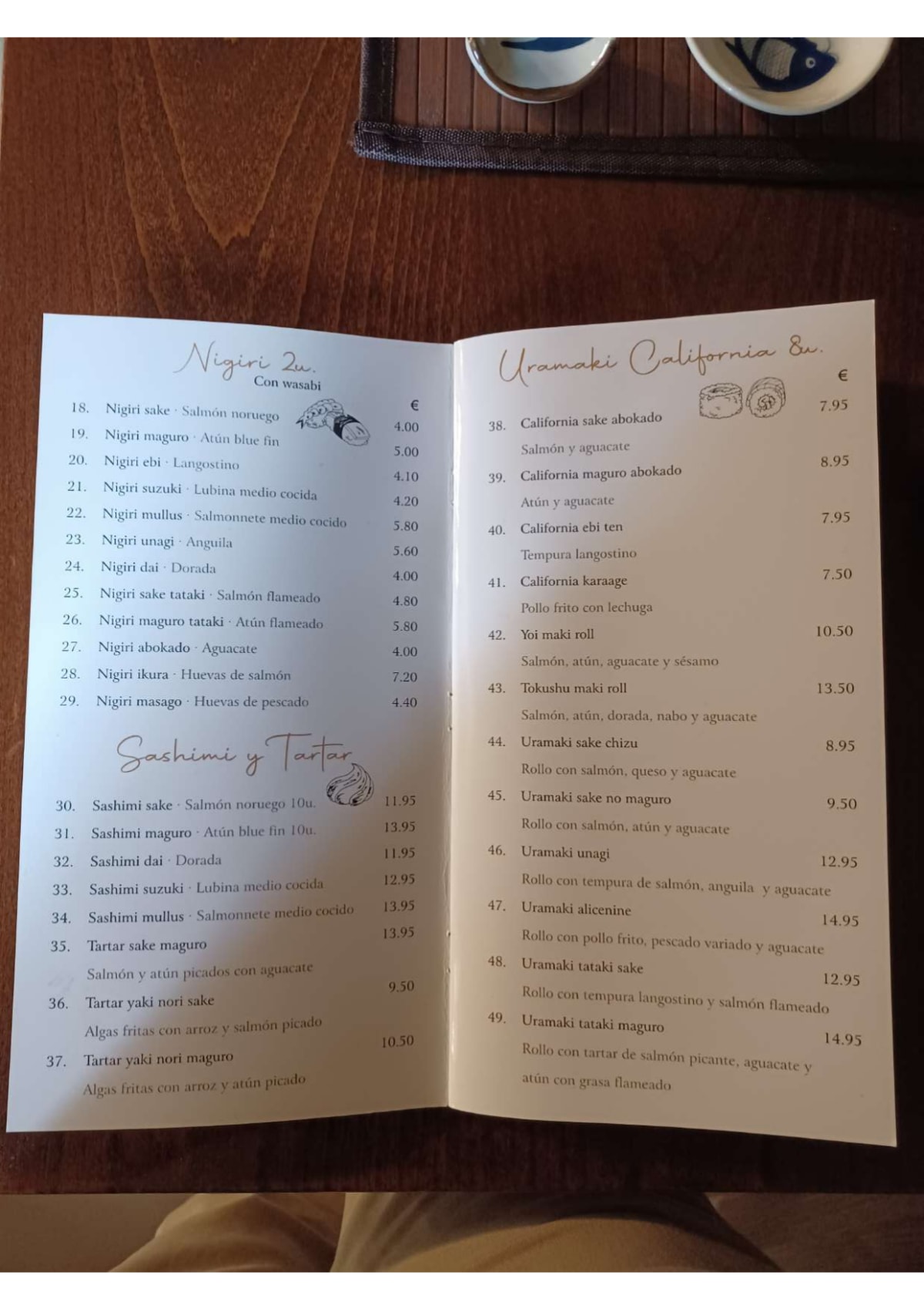 Carte et Menus 2024 - Sushi Yoi à Barcelone | TheFork