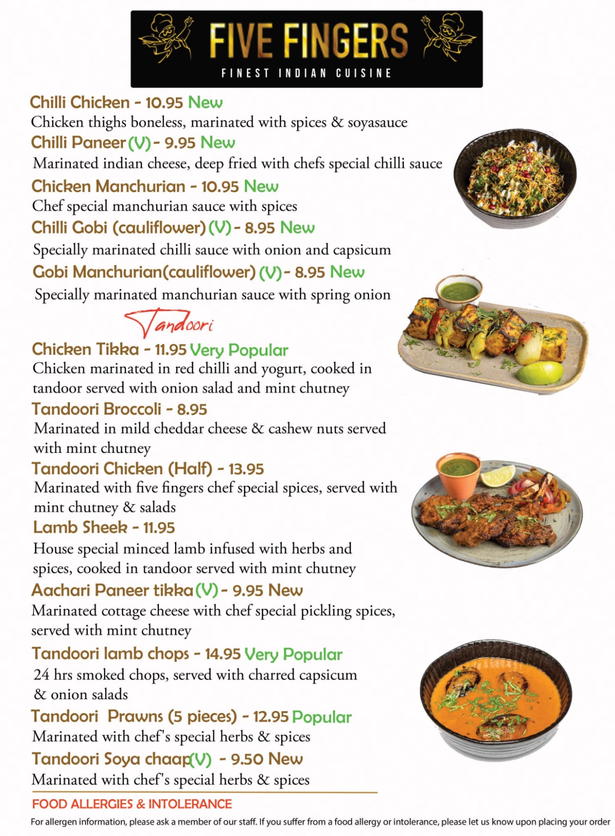 Carte et Menus 2024 - Five Fingers à Londres | TheFork