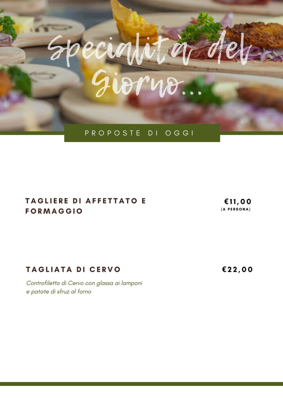 Menù completo e carta 2024 - Solarium Predaia a Vervò | TheFork