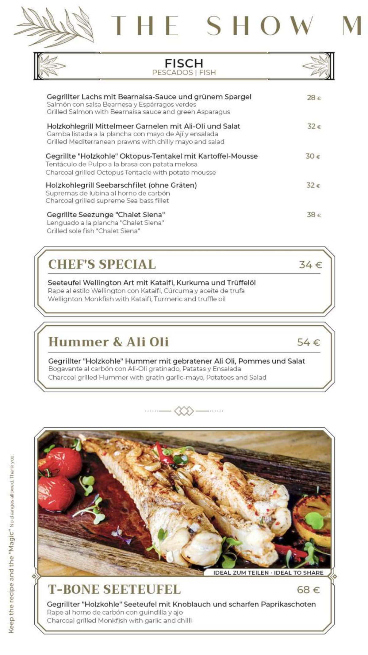 Menus 2024 - Chalet Siena in Palma de Mallorca | TheFork