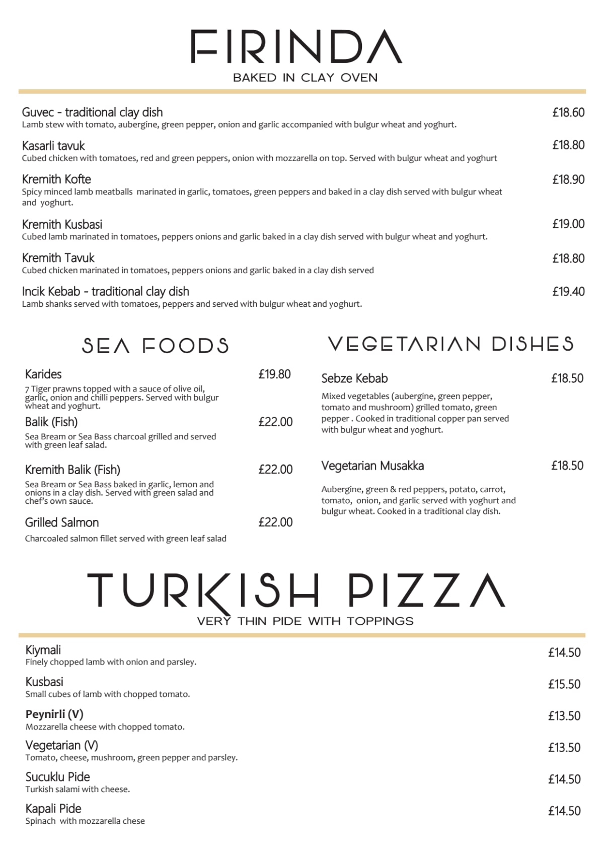Menu 2024 - Meze restaurant in Eastbourne | TheFork