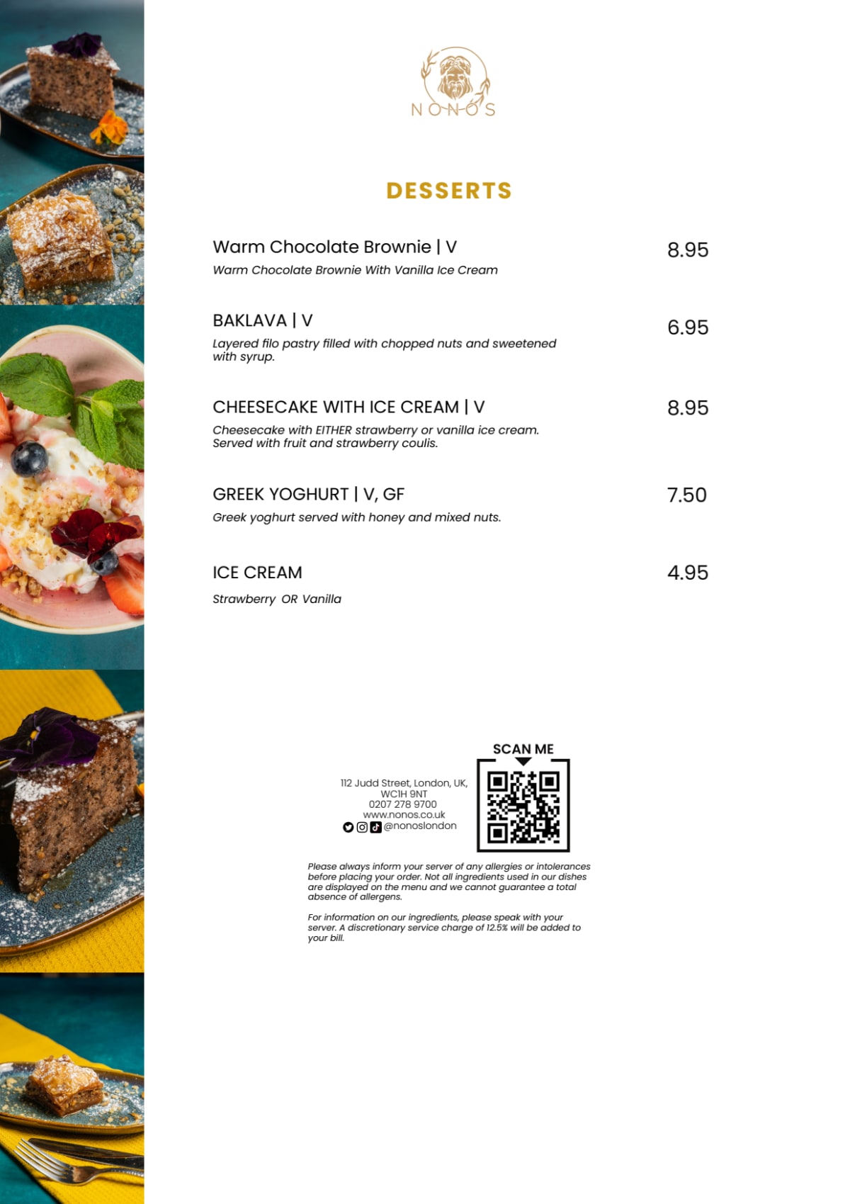 Menus 2024 - Nonos in London | TheFork