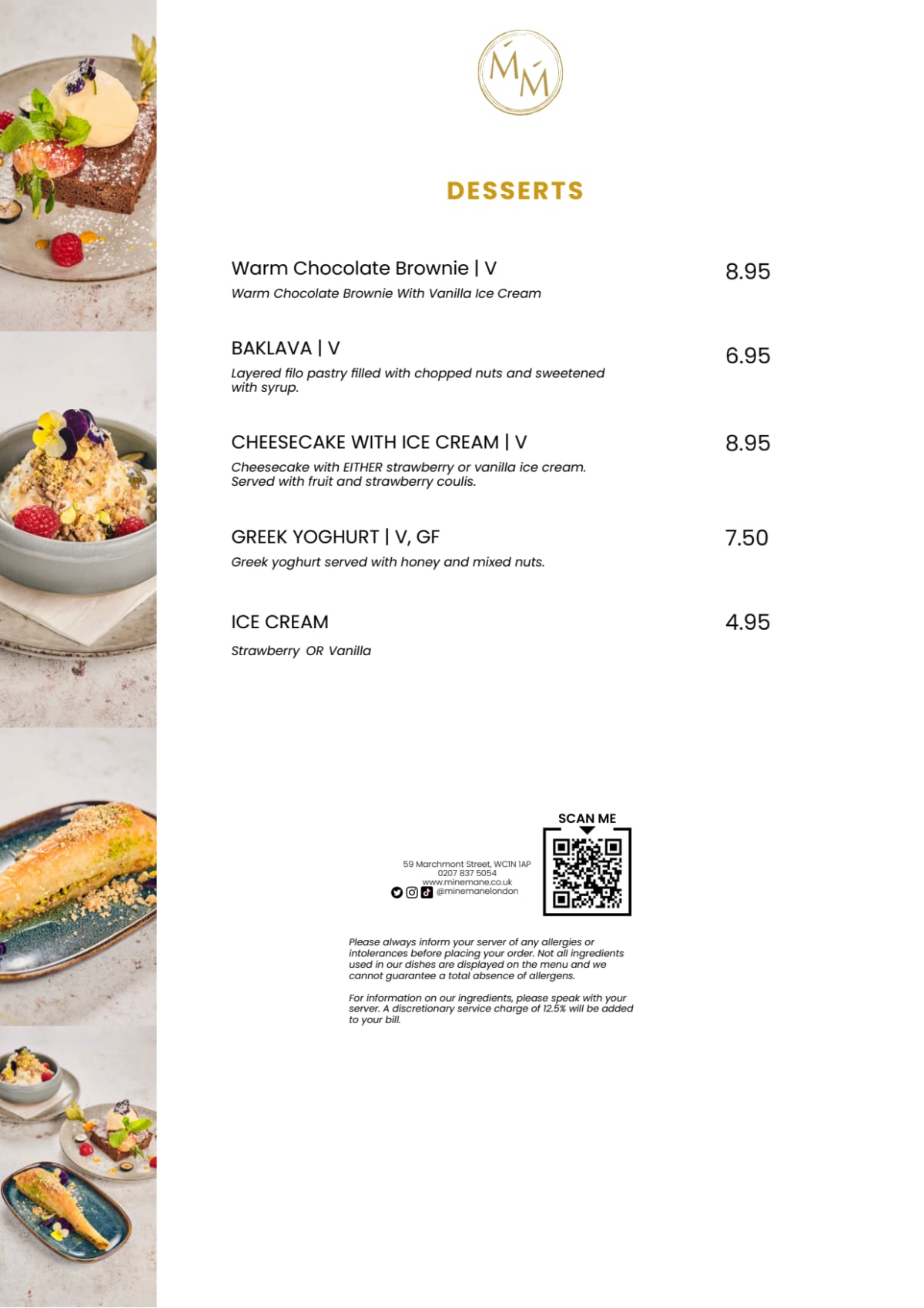 Menus 2024 - Mine Mane in London | TheFork