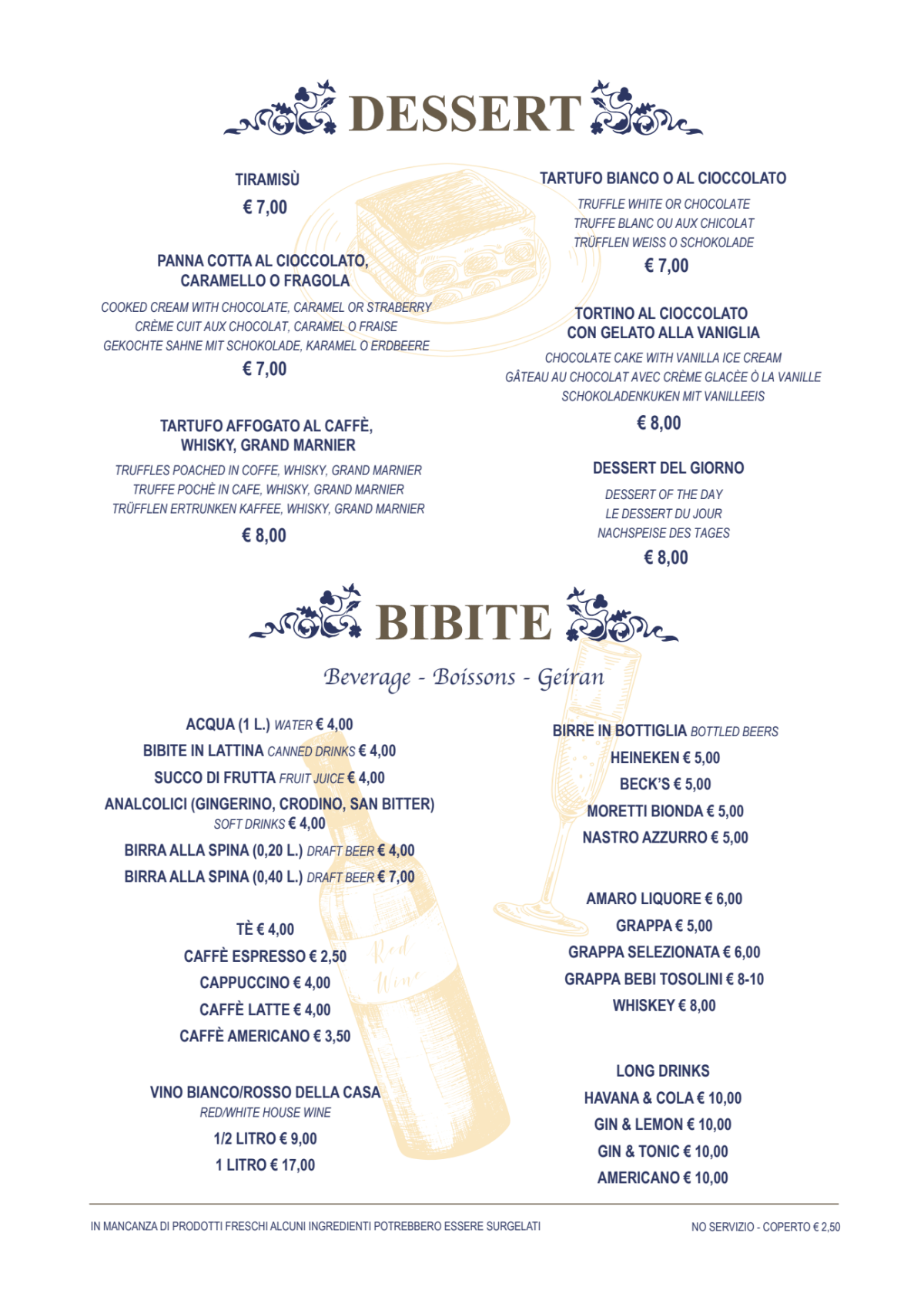 Menù completo e carta 2024 - Trattoria da Denis a Venezia | TheFork