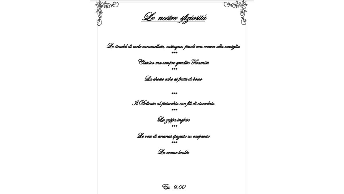 Carte et Menus 2024 - Il Vigneto à Capriate San Gervasio | TheFork
