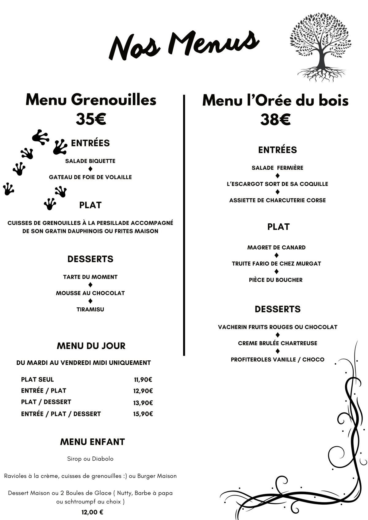 Carte et Menus 2024 - L'Orée du Bois à Arzay | TheFork