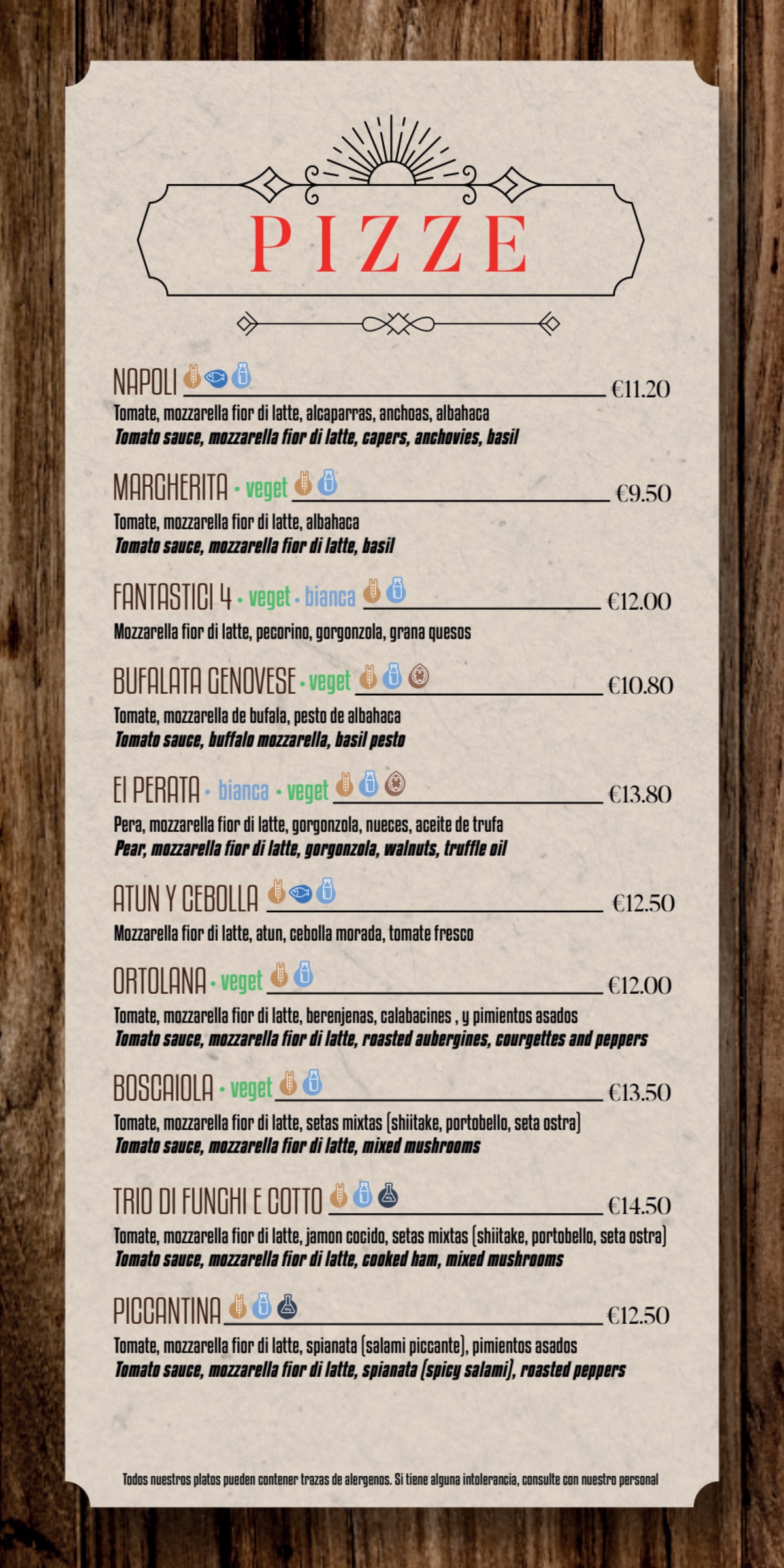 Menu 2024 - Morsi - Pizza & Co in Altea | TheFork