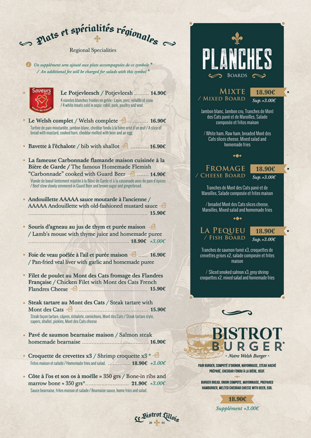 Carte et Menus 2024 - Le Bistrot Lillois à Lille | TheFork