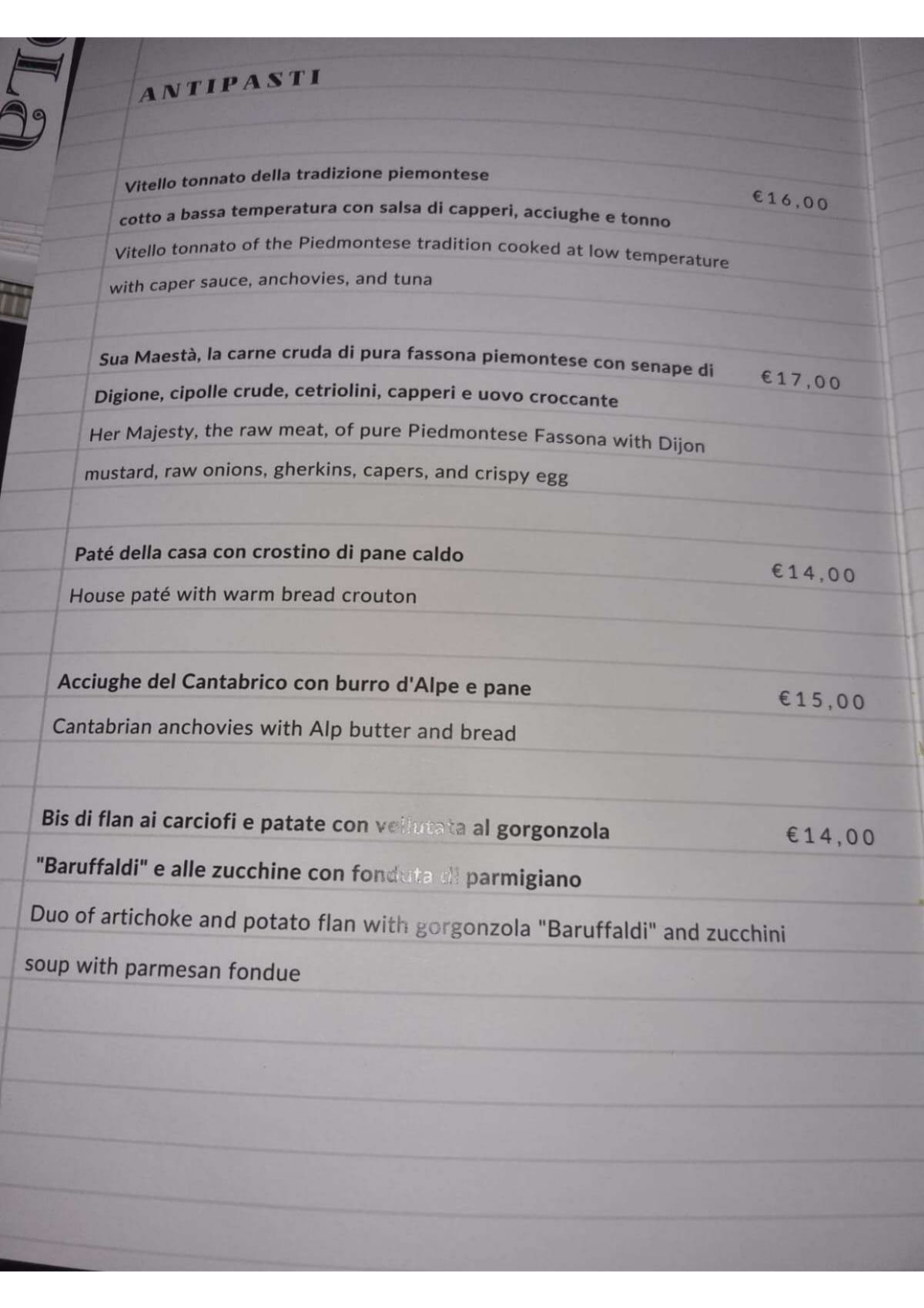 Carte et Menus 2024 - La Piola à Stresa | TheFork