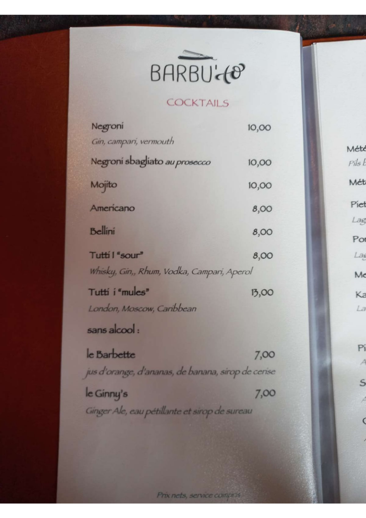 Carte et Menus 2024 - Barbu'to à Strasbourg | TheFork