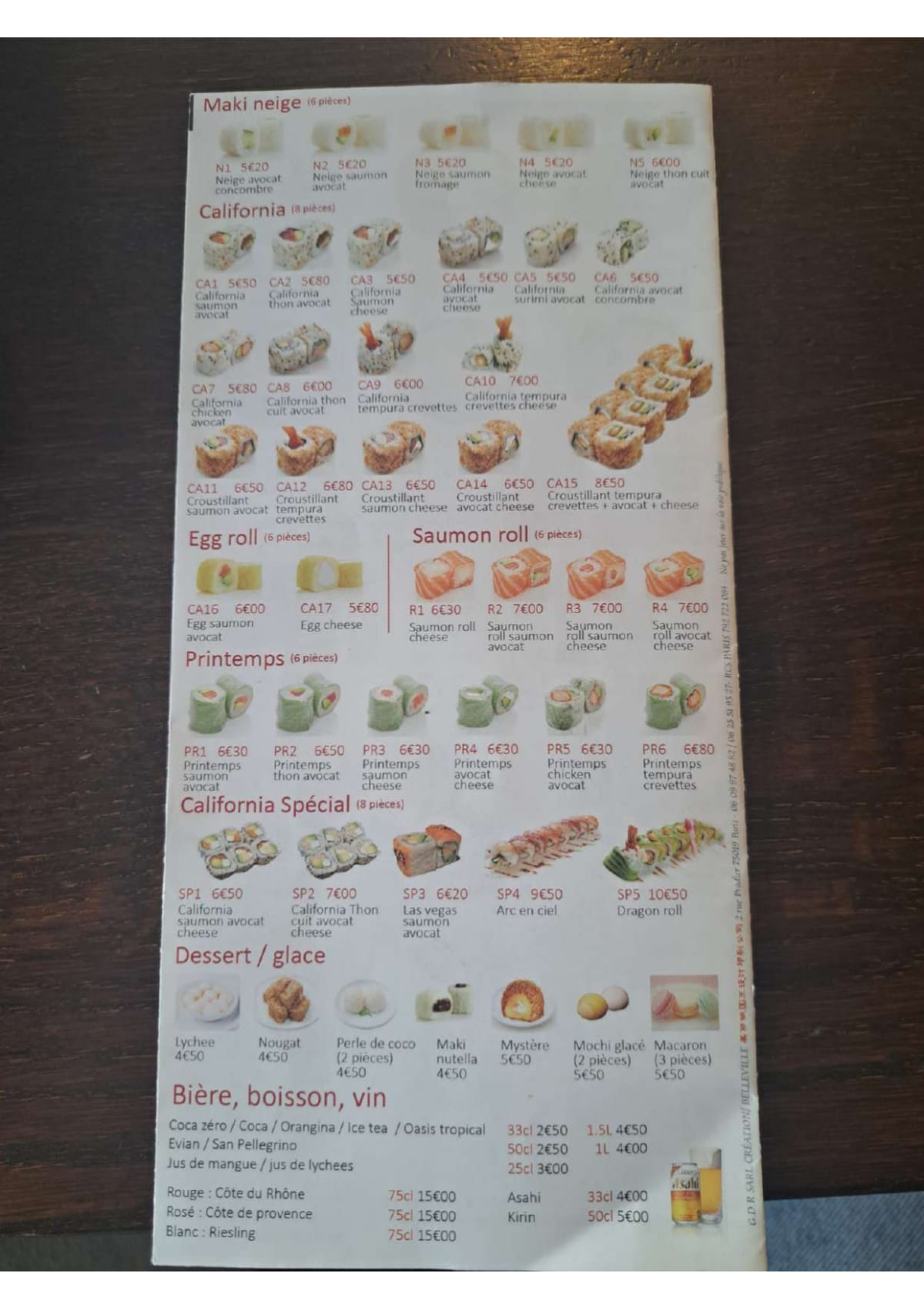 Carte et Menus 2024 - Sushi King à Paris | TheFork