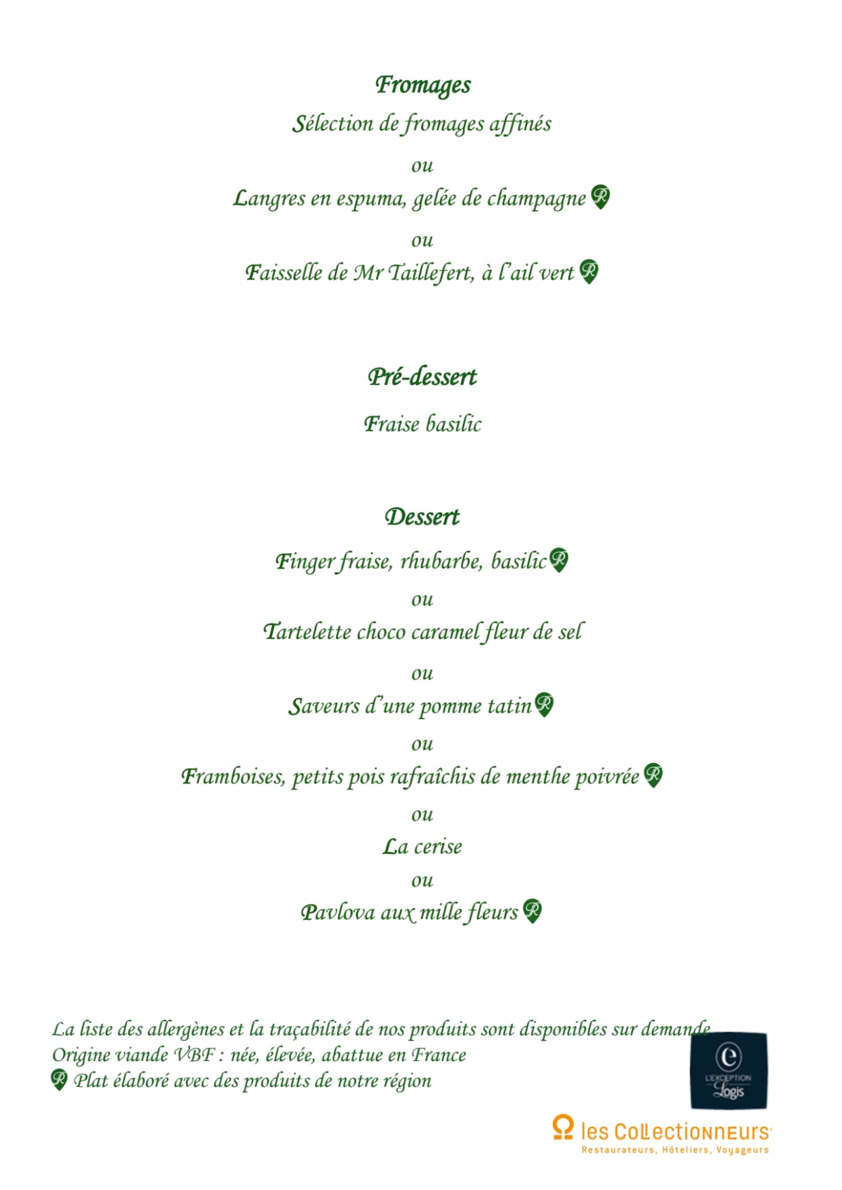 Carte et Menus 2023 - Le Clos de la Ribaudière à Chasseneuil-du-Poitou ...