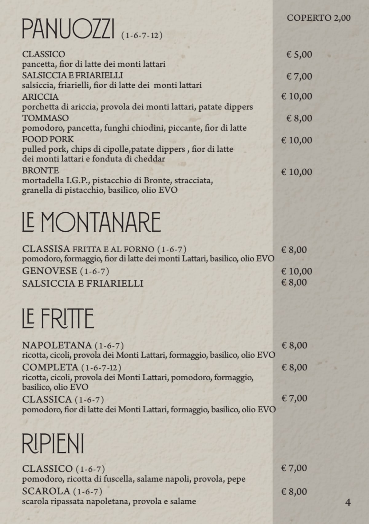 Menù completo e carta 2023 - F.lli Calabrì RC3.0 a Castellammare di ...