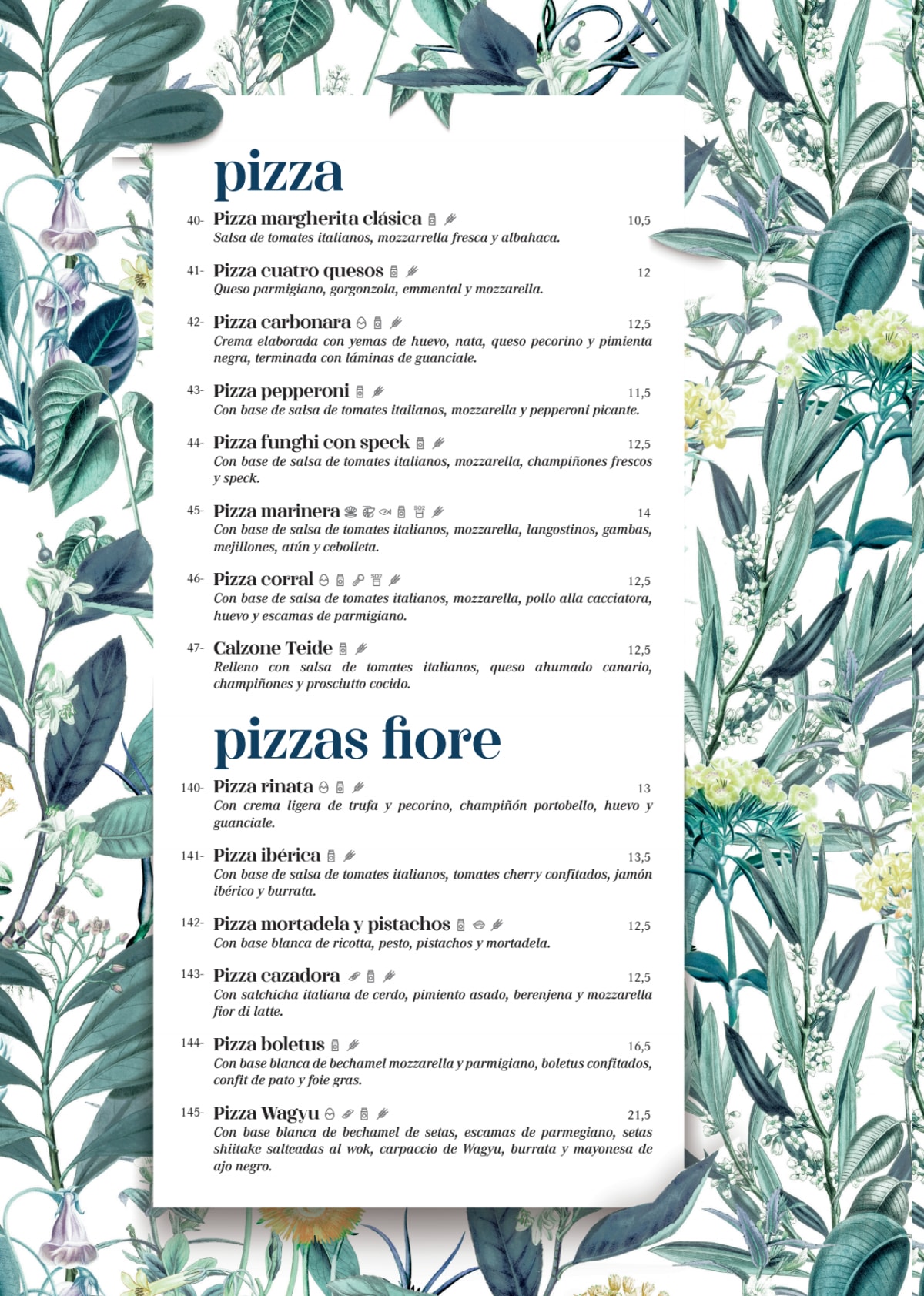 Carte et Menus 2024 - Fiore Tenerife à Arona (Espagne) | TheFork