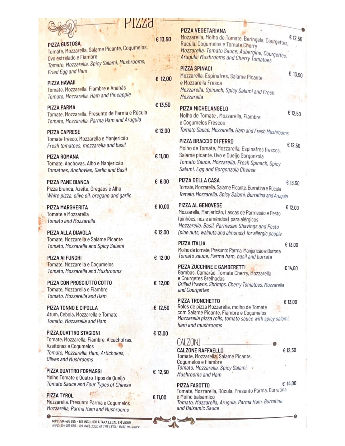 Menu 2024 - Al Garage in Lisbon | TheFork