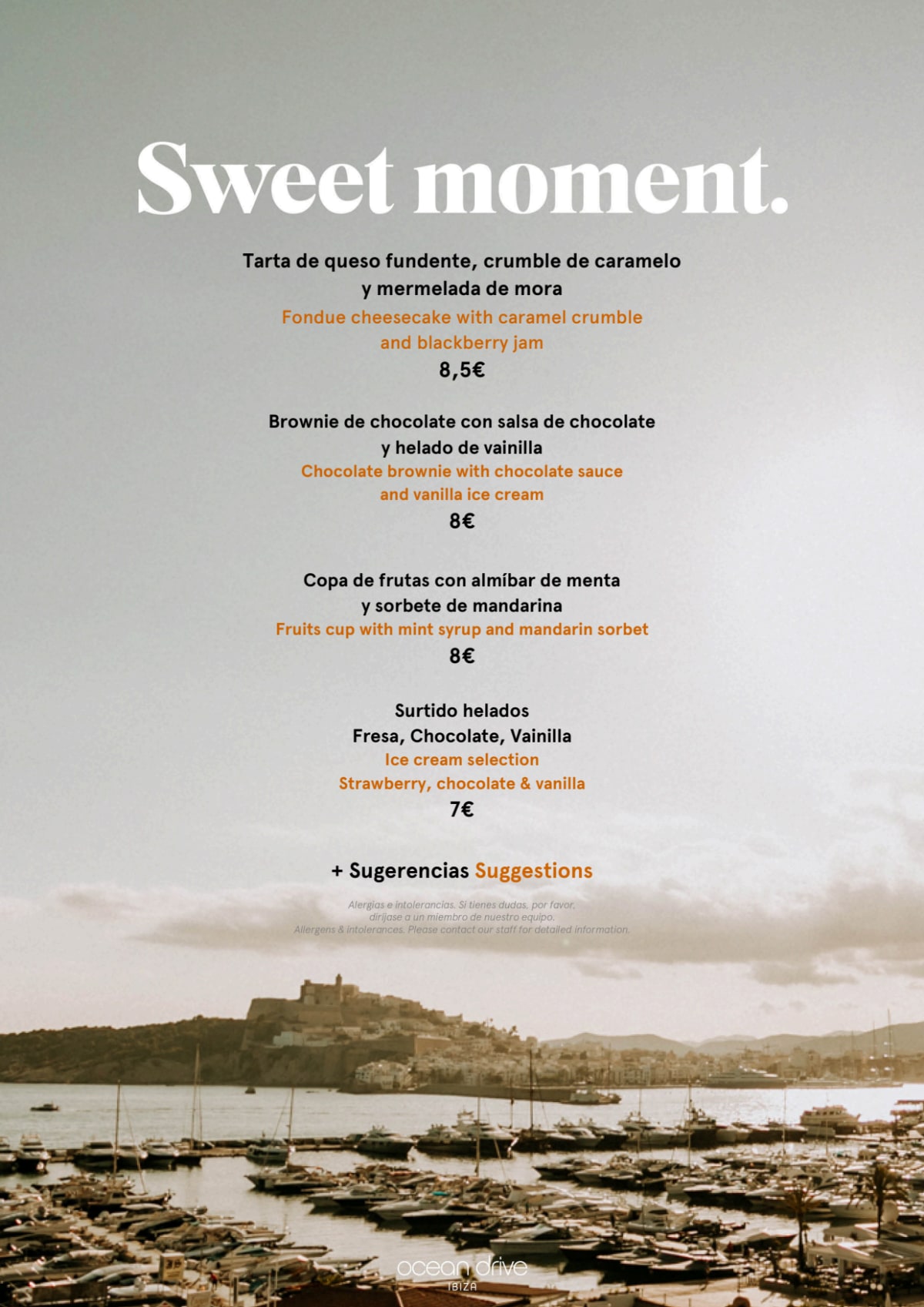 Menu 2024 - Sky Bar by Ocean Drive Ibiza in Eivissa | TheFork