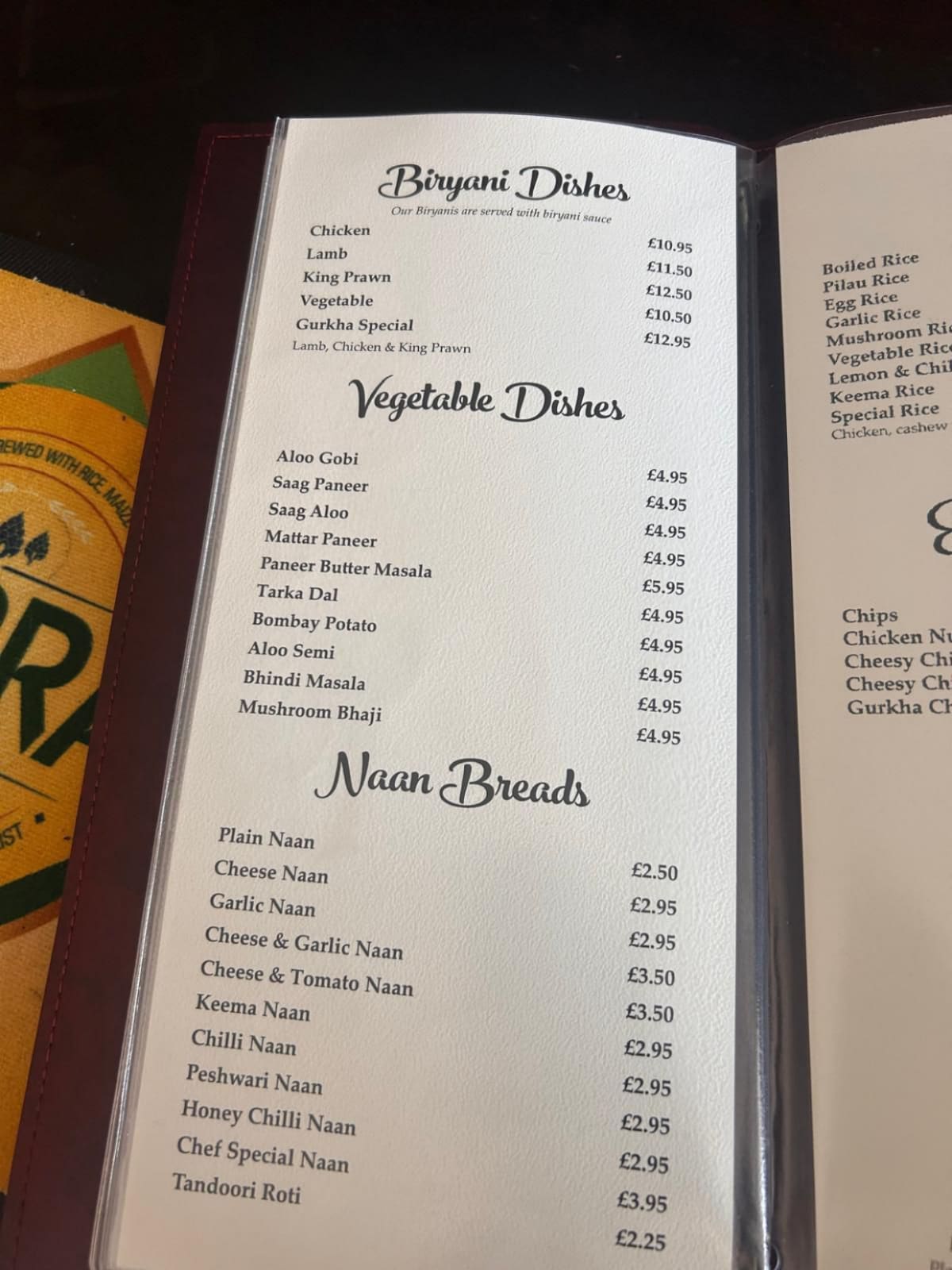 Menus 2024 - Gurkha Chefs in Mansfield | TheFork