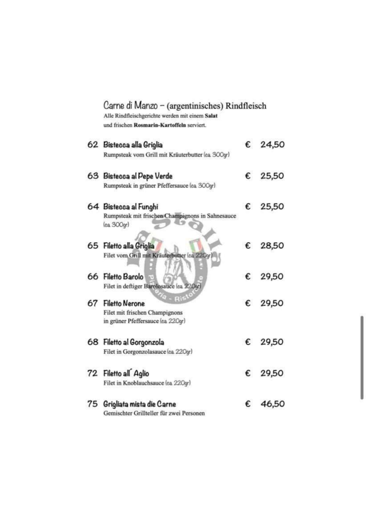 Menu 2024 - La Stalla em Bremerhaven | TheFork