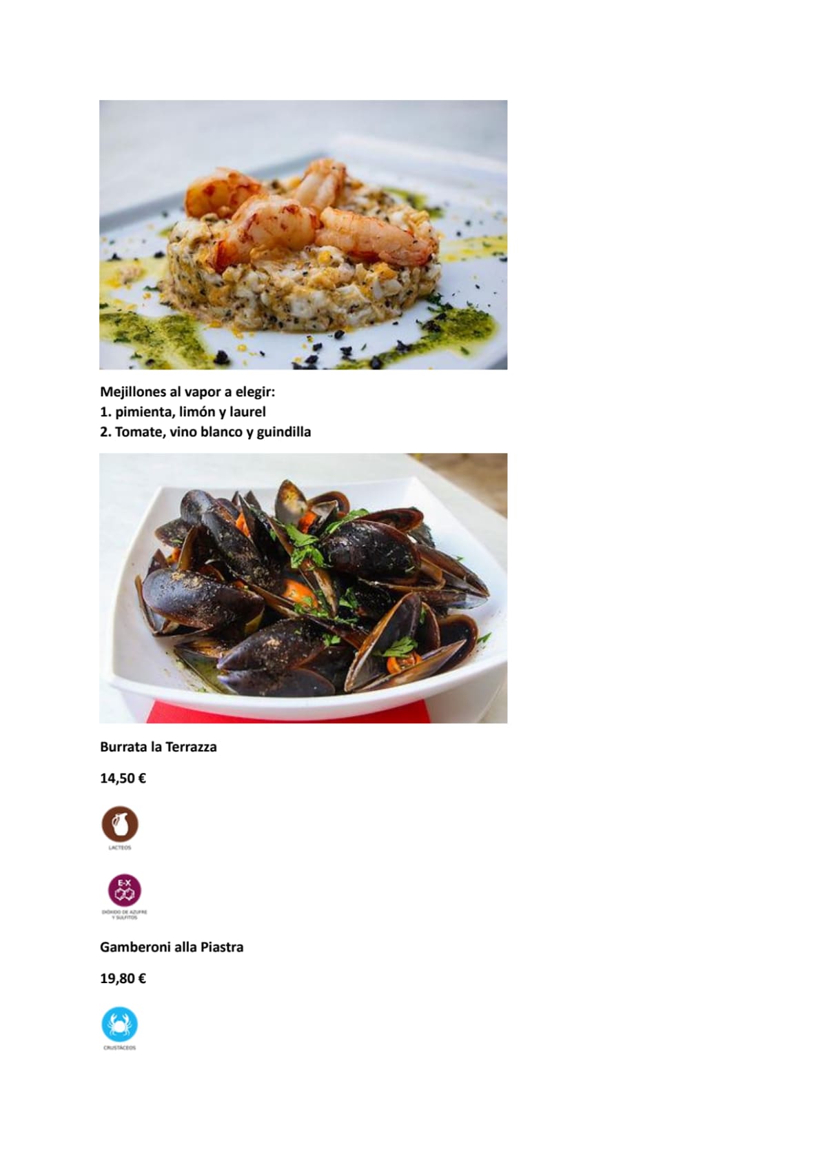 Carte et Menus 2024 - La Terrazza (San Vicente) à Valencia | TheFork