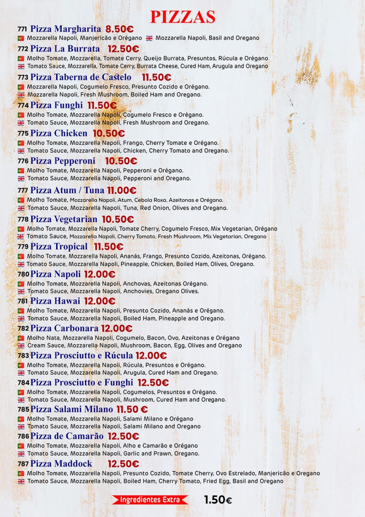 Menu 2024 - Taberna do Castelo em Lisboa | TheFork