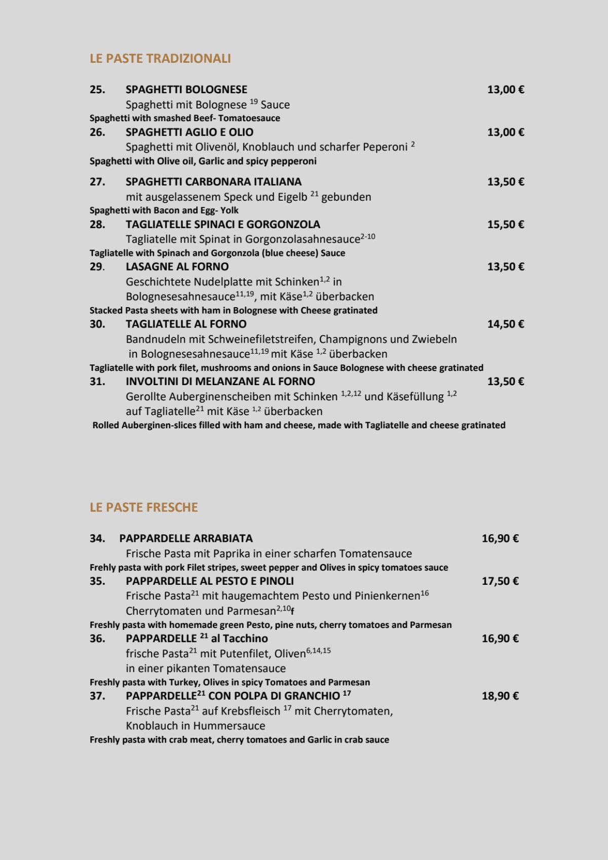 Menù completo e carta 2024 - Colosseo Ristorante a Rostock | TheFork