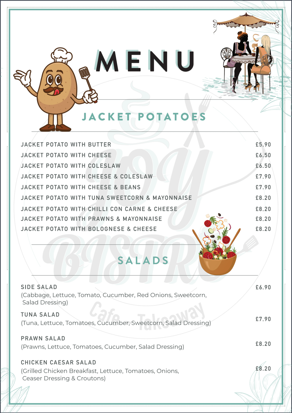 Menu 2024 - Joy Bistro in Ely | TheFork